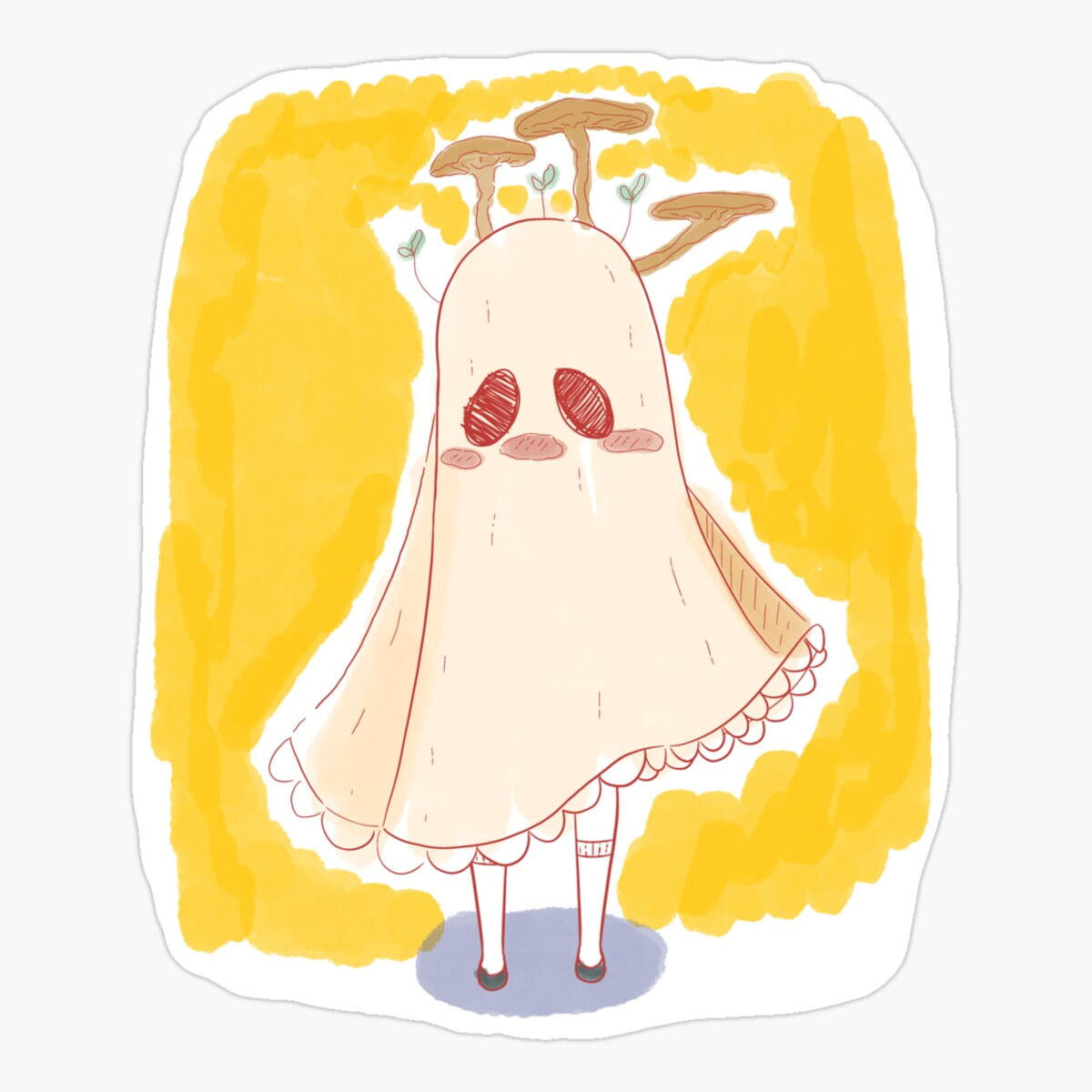 Onim Mushroom Ghost Pal Sticker, Phone Decal Water Bottle Stickers Car ...