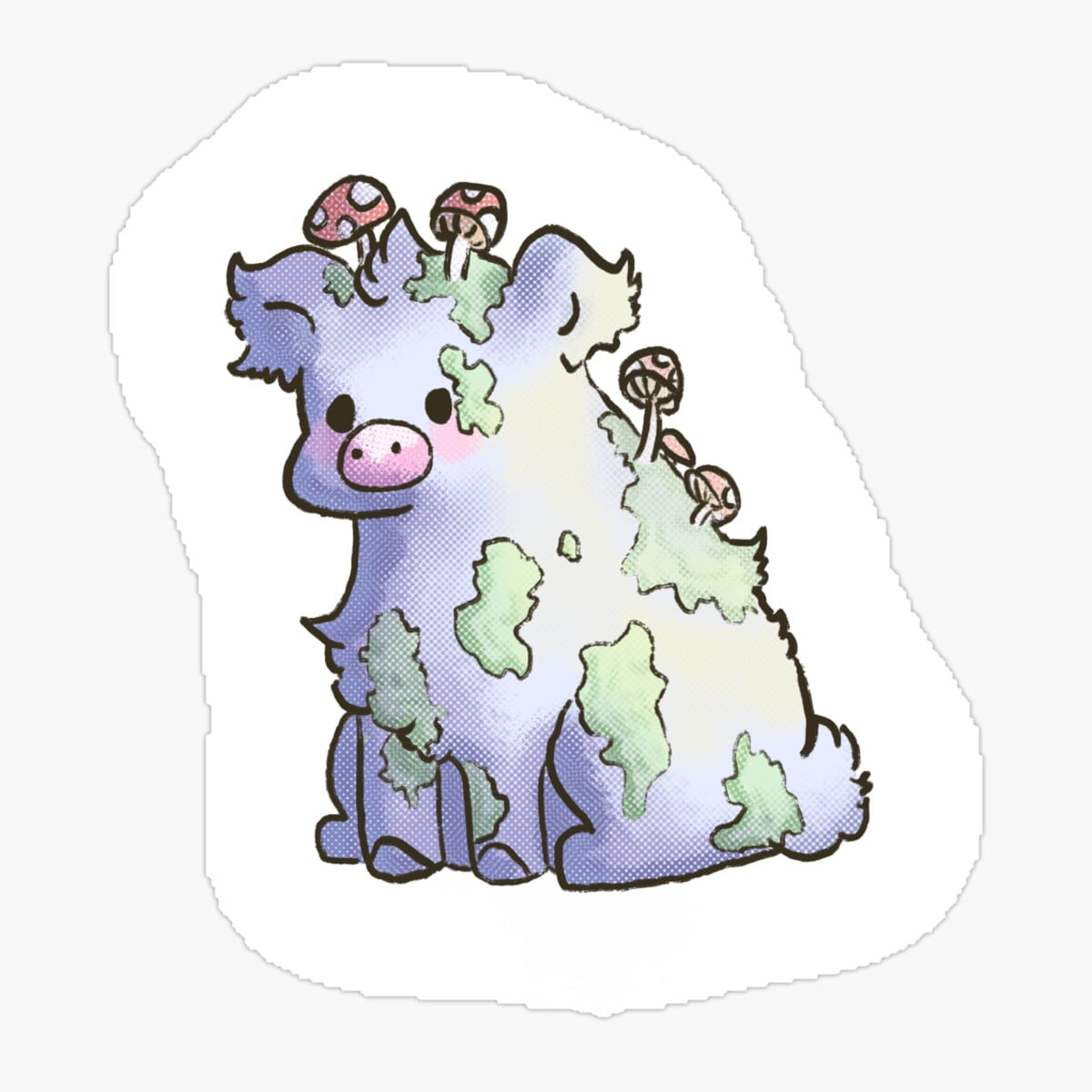 Onim Mushroom Moss Calf Sticker, Phone Decal Water Bottle Stickers Car ...