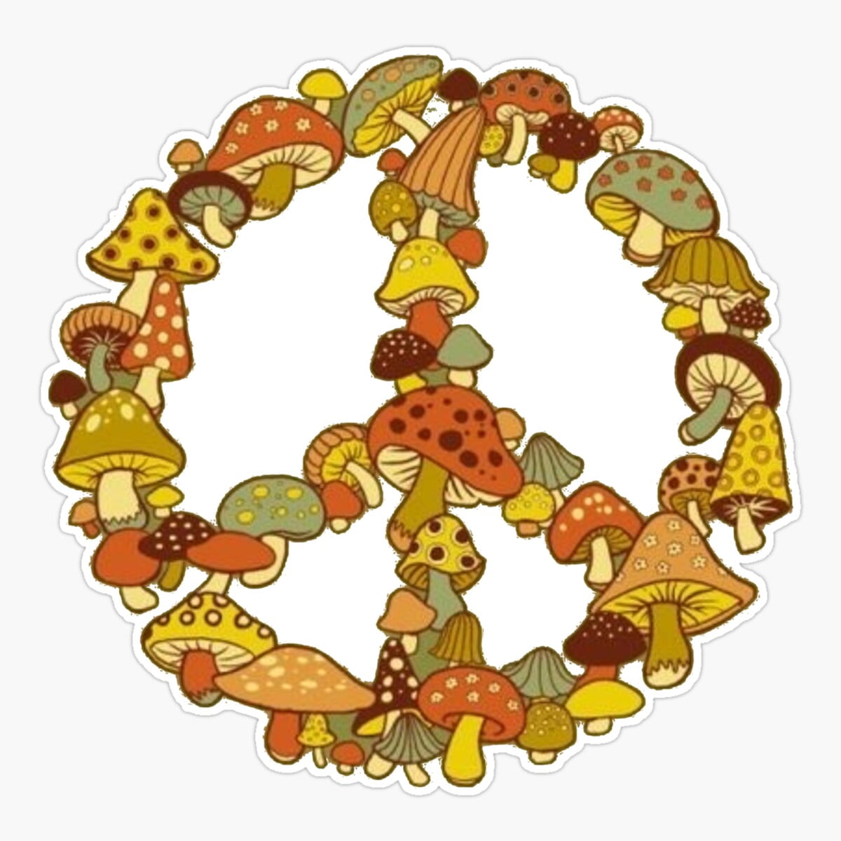 Onim Mushroom Peace Sign Sticker, Phone Decal Water Bottle Stickers Car ...