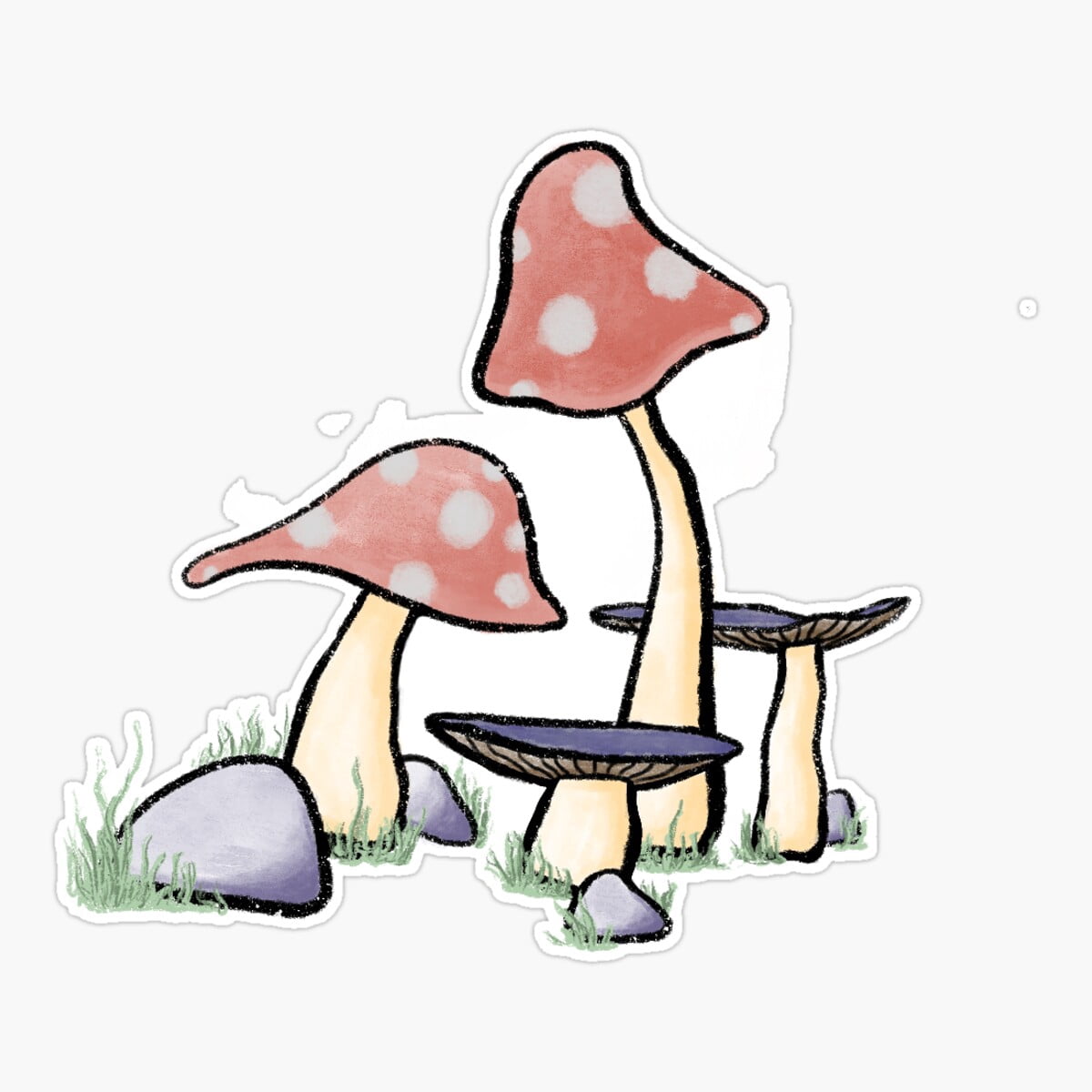 Onim Mushroom Quartet Sticker, Phone Decal Water Bottle Stickers Car ...