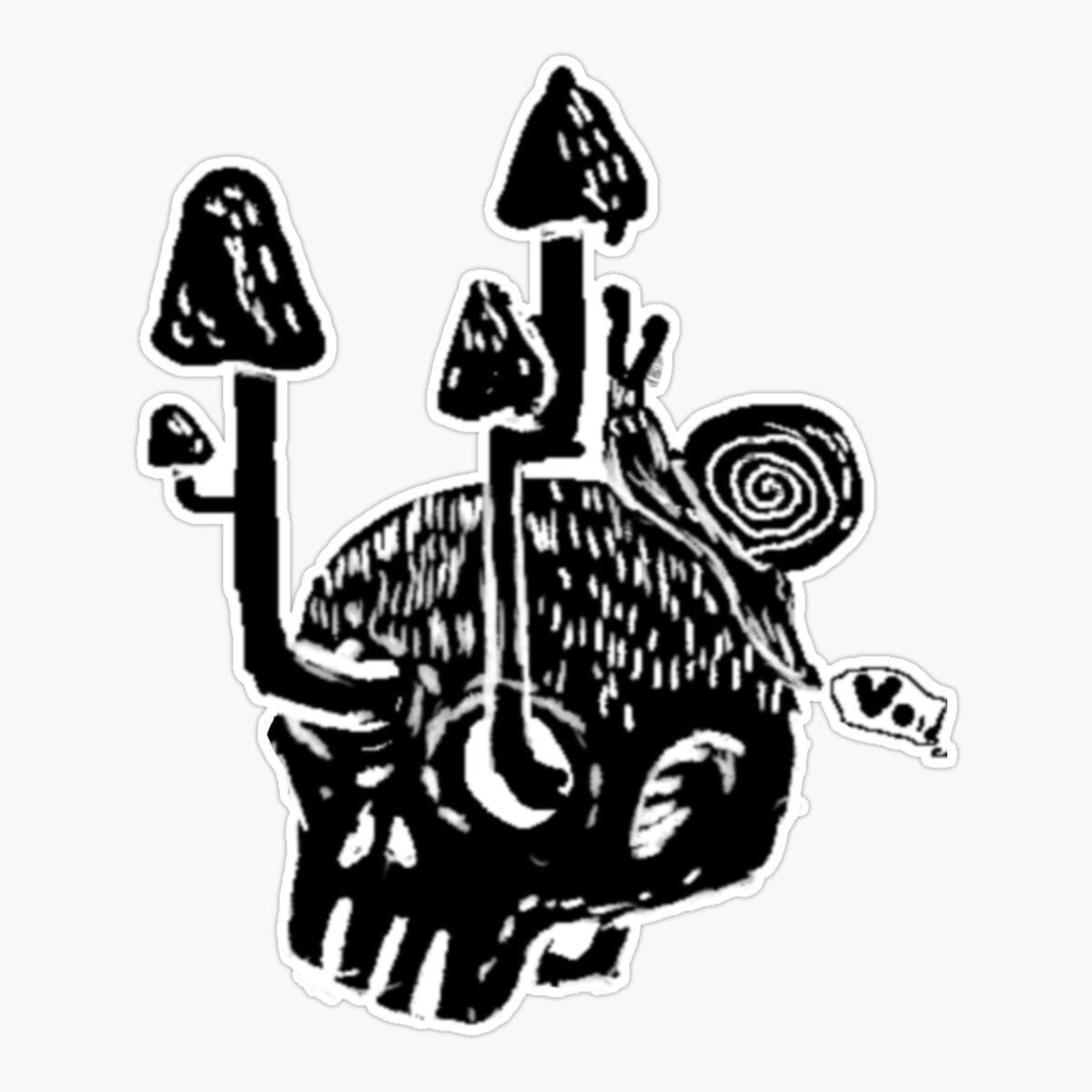 Onim Mushroom Skull Logo Sticker, Phone Decal Water Bottle Stickers Car ...