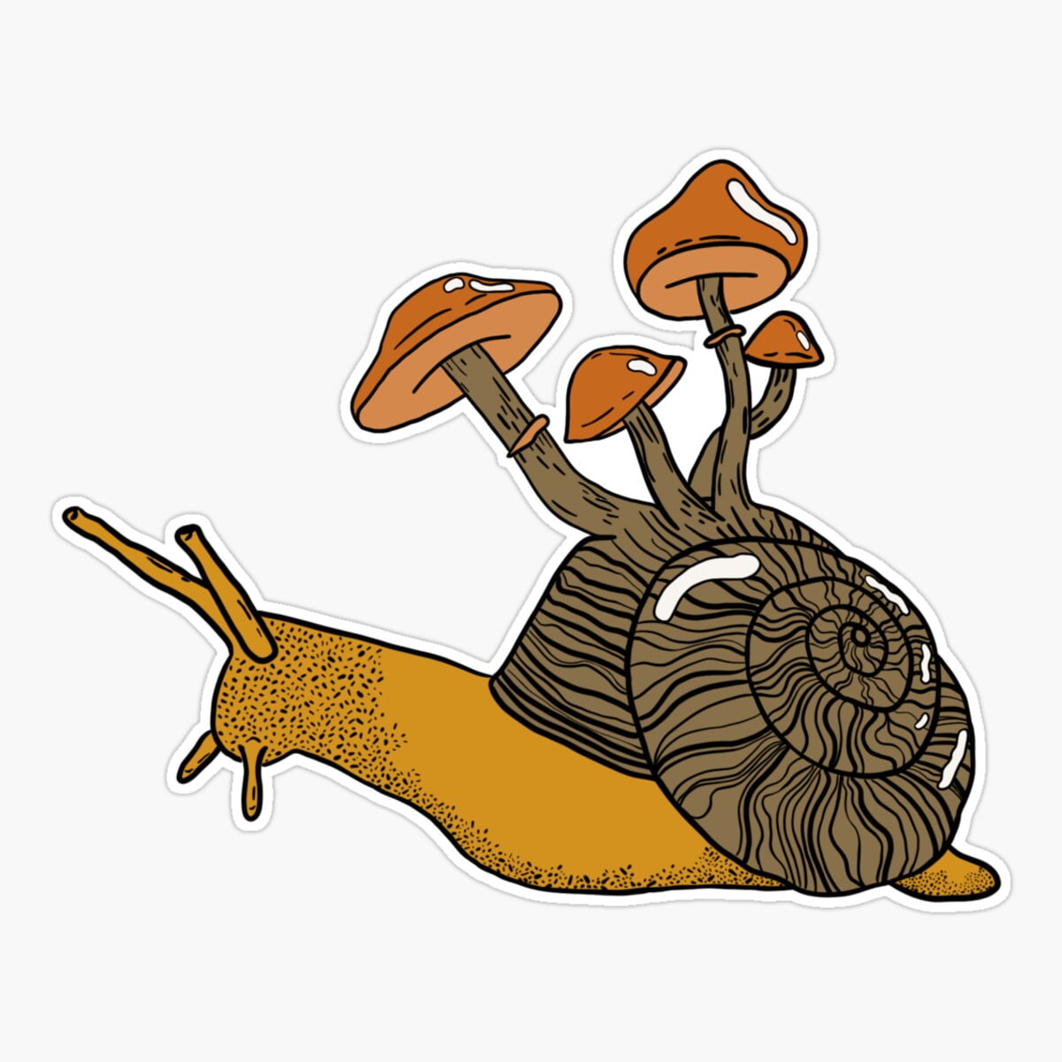 Onim Mushroom Snail Sticker, Phone Decal Water Bottle Stickers Car ...