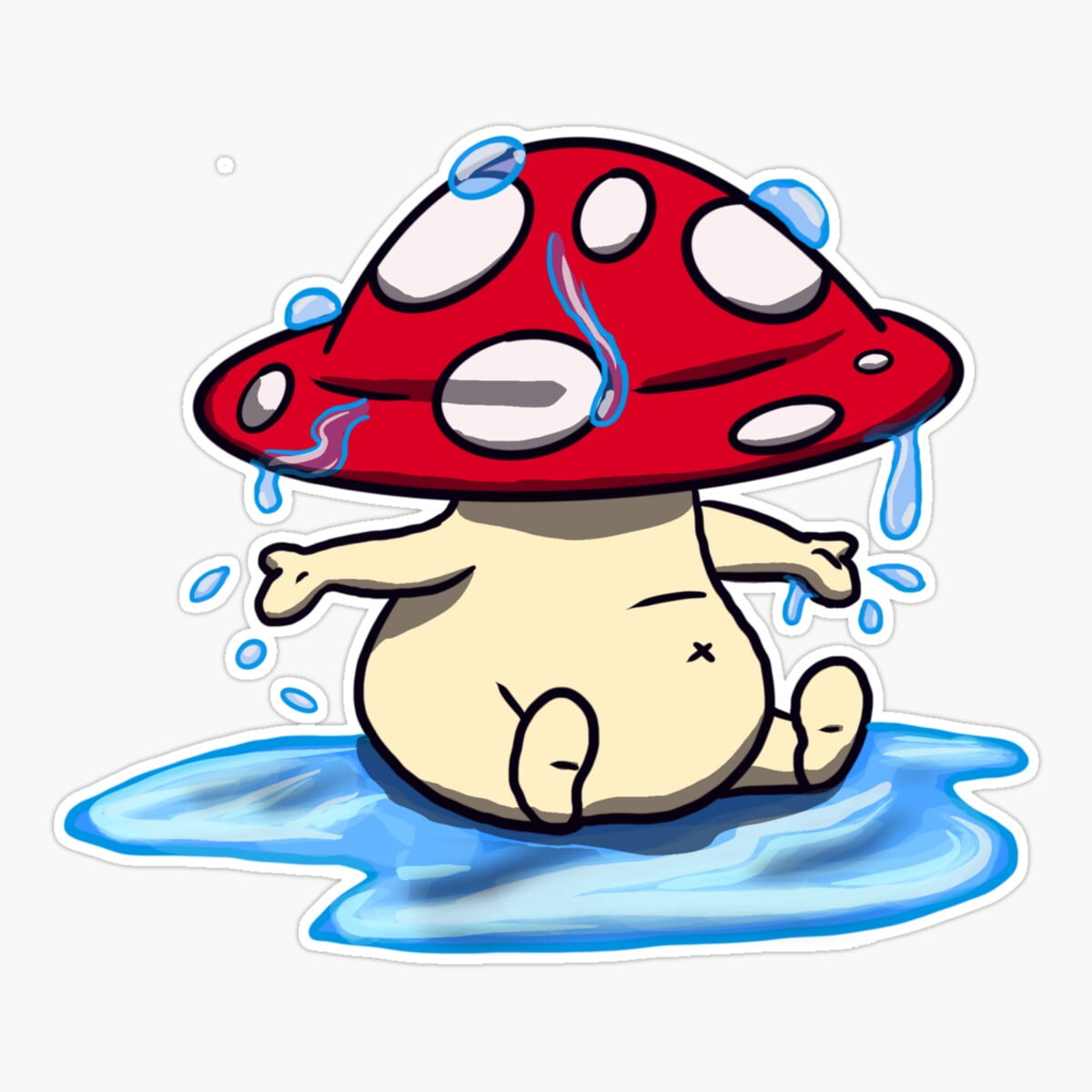 Onim Mushroom- Splish Splash! Sticker, Phone Decal Water Bottle ...