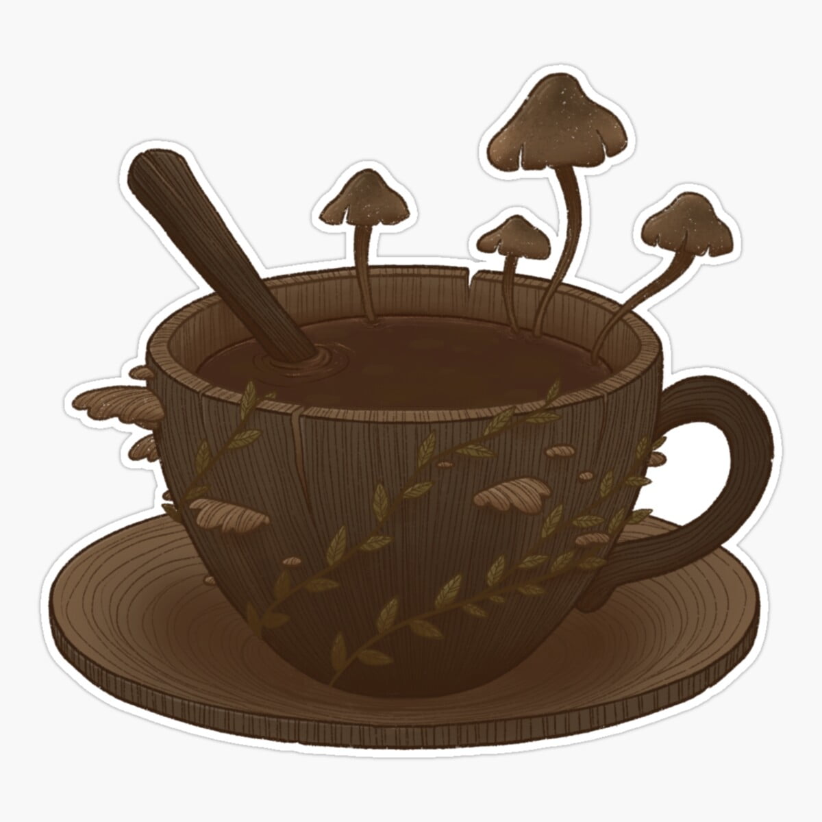 Onim Mushroom Tea Sticker, Phone Decal Water Bottle Stickers Car Decals ...