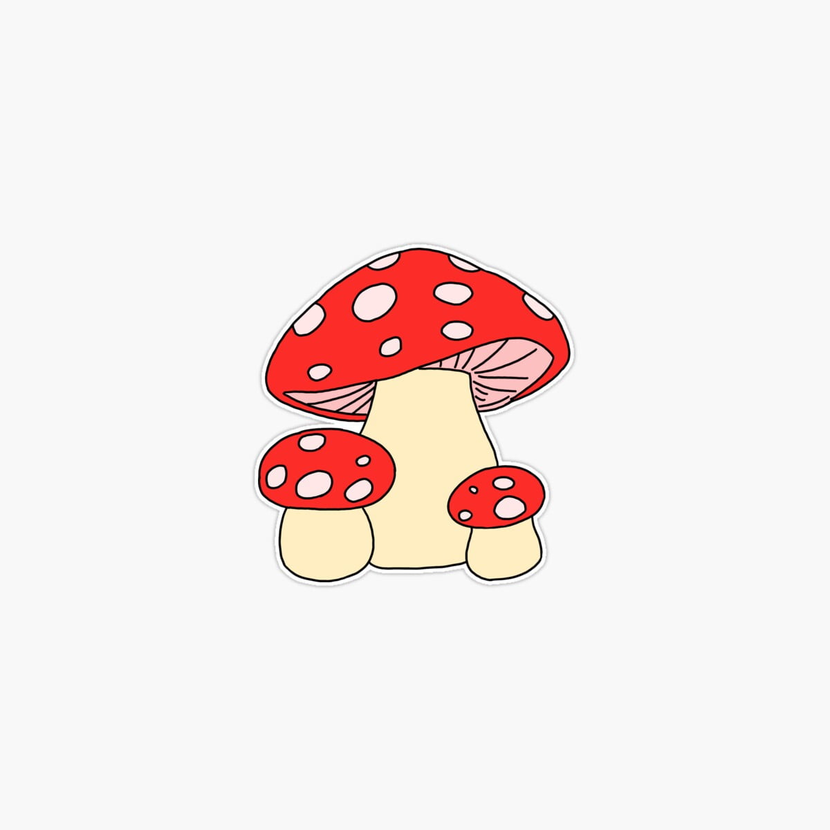 Onim Mushrooms Red Aesthetic Indie Sticker, Phone Decal Water Bottle ...