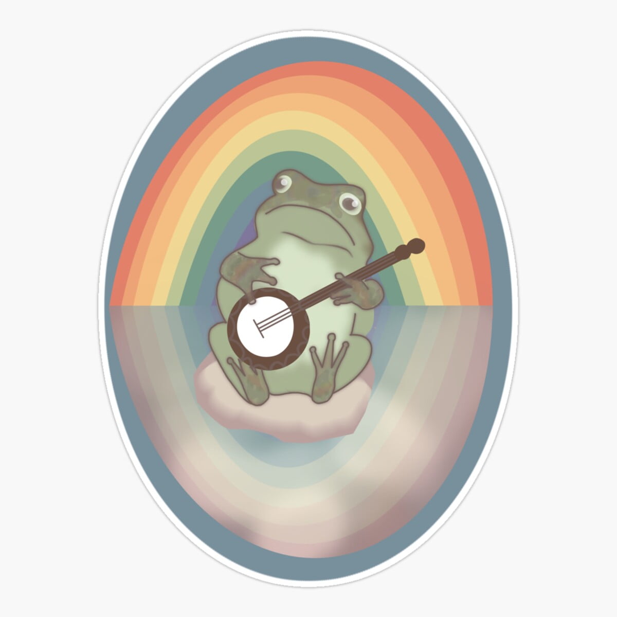 Onim Musical Rainbow Froggy Boi Sticker, Phone Decal Water Bottle ...