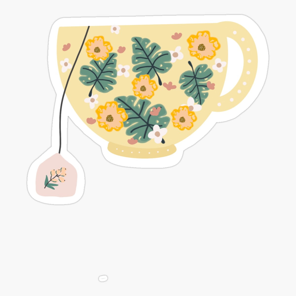 Onim My Cup Of Tea Teacup Sticker Sticker, Phone Decal Water Bottle ...