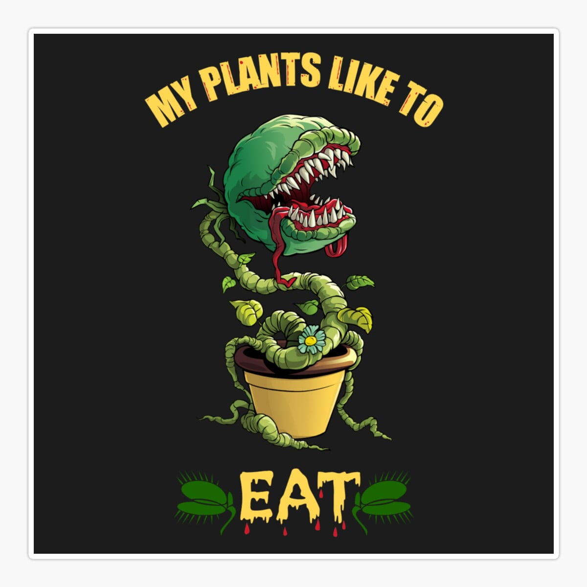 Onim My Plants Like To Eat - Venus Flytrap Sticker, Phone Decal Water Bottle Stickers Car Decals ...
