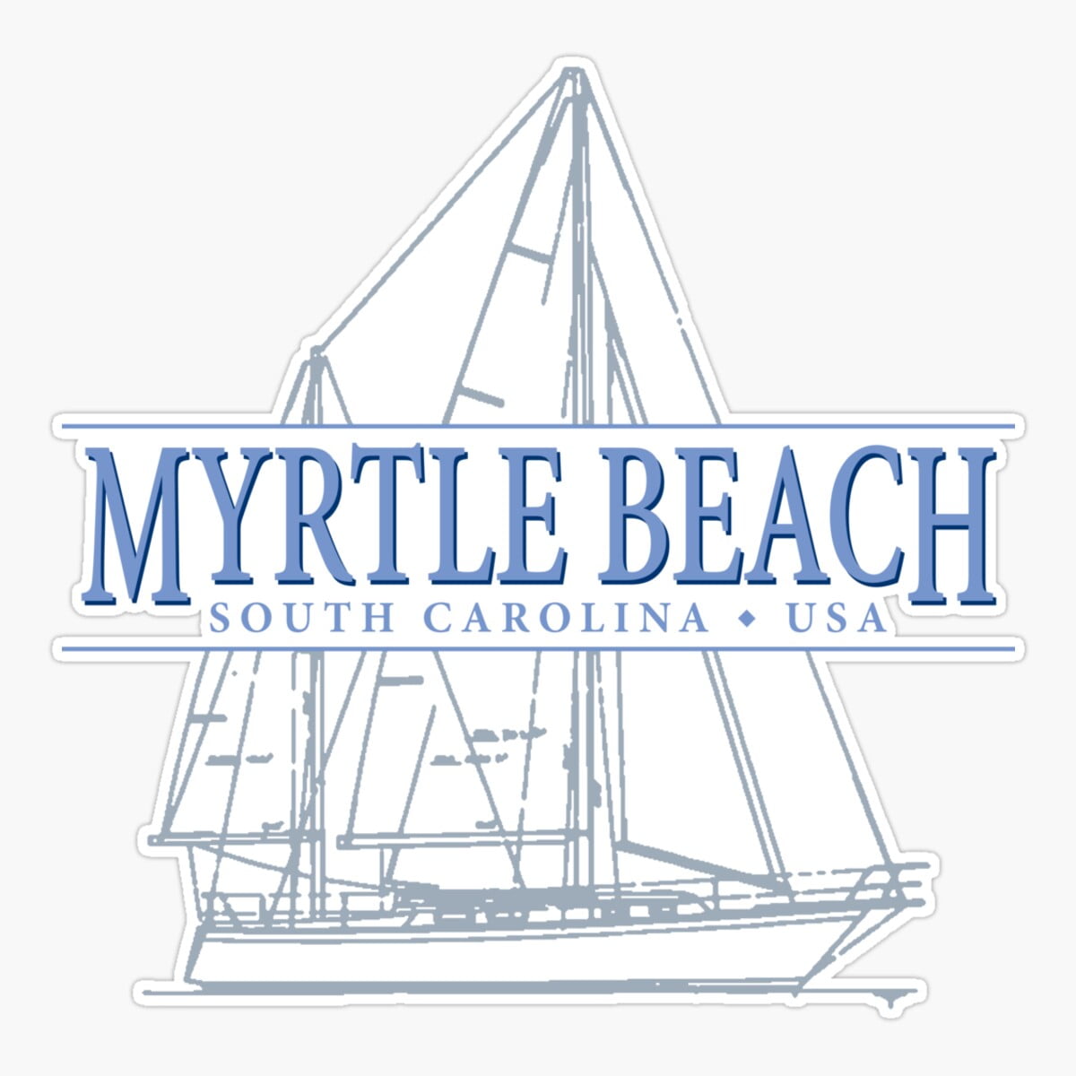 Onim Myrtle Beach South Carolina Sailing Souvenir Sticker, Phone Decal ...