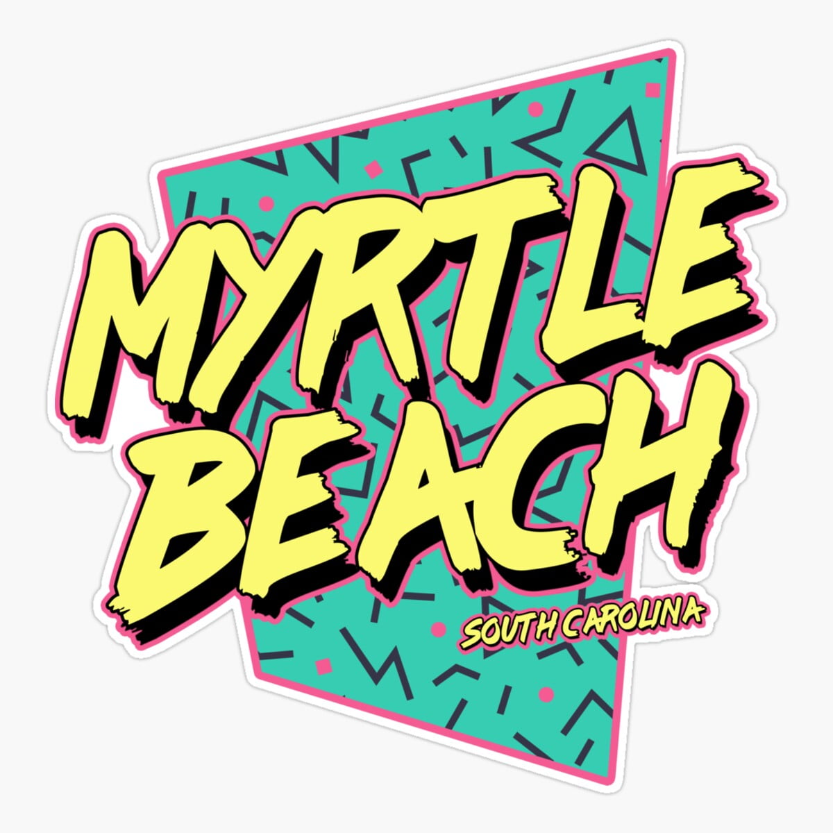 Onim Myrtle Beach South Carolina Sc Vintage Triangle Sticker, Phone ...