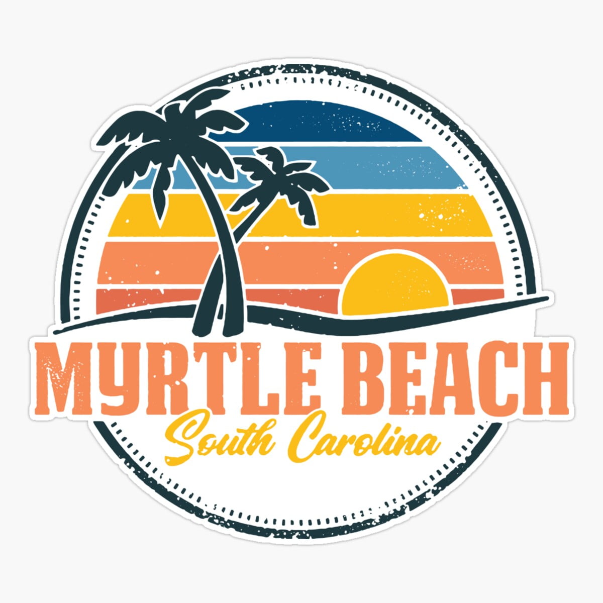 Onim Myrtle Beach South Carolina Vacation Travel Design Sticker, Phone ...