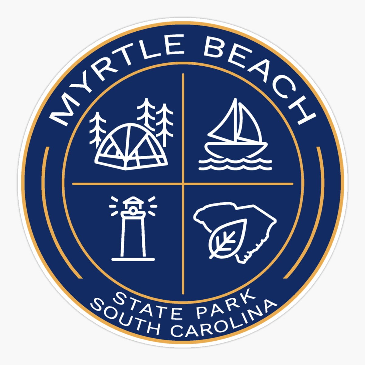 Onim Myrtle Beach State Park Heraldic Logo Sticker, Phone Decal Water ...