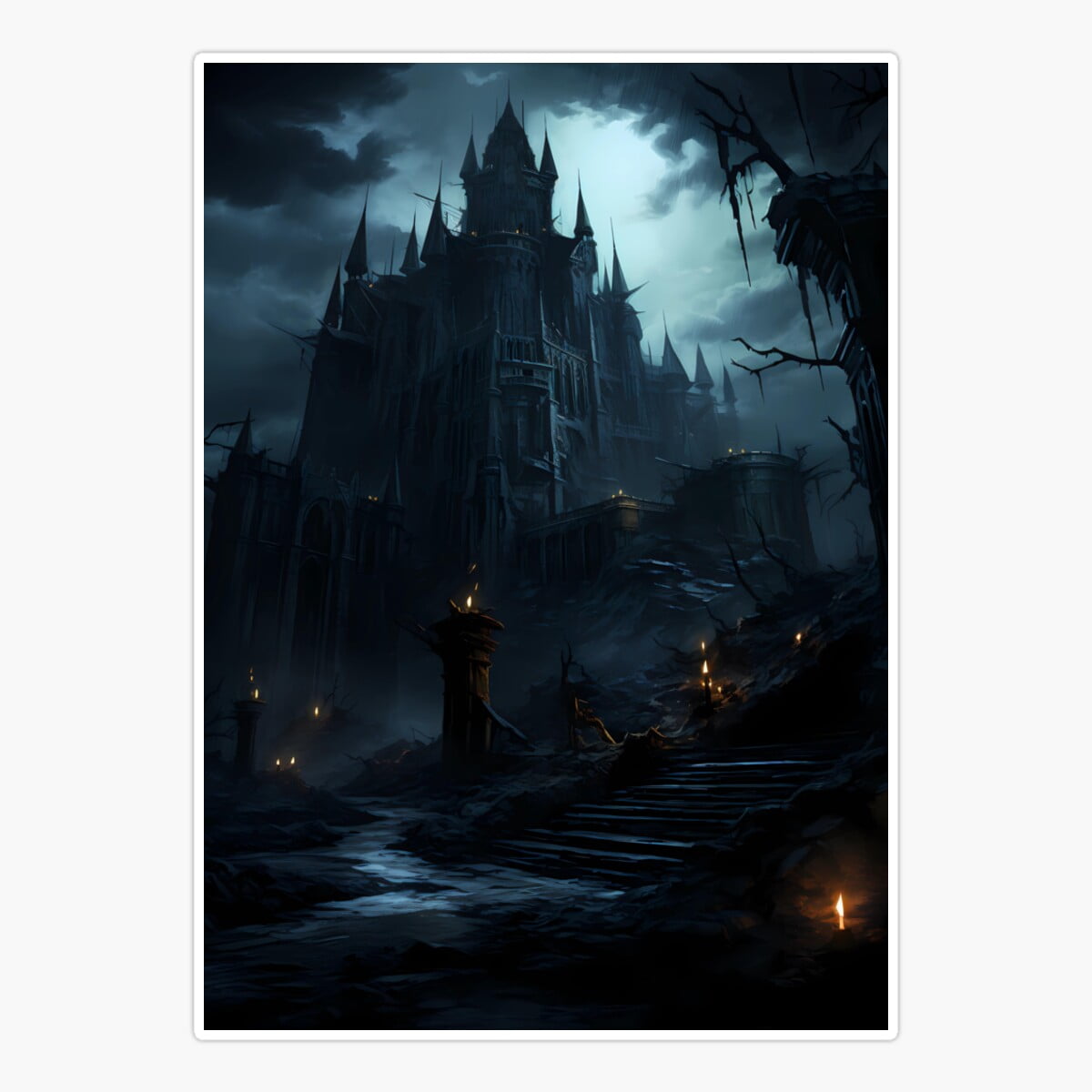 Onim Mystical Castle Dark Academia Gothic Cottagecore Decor Sticker ...