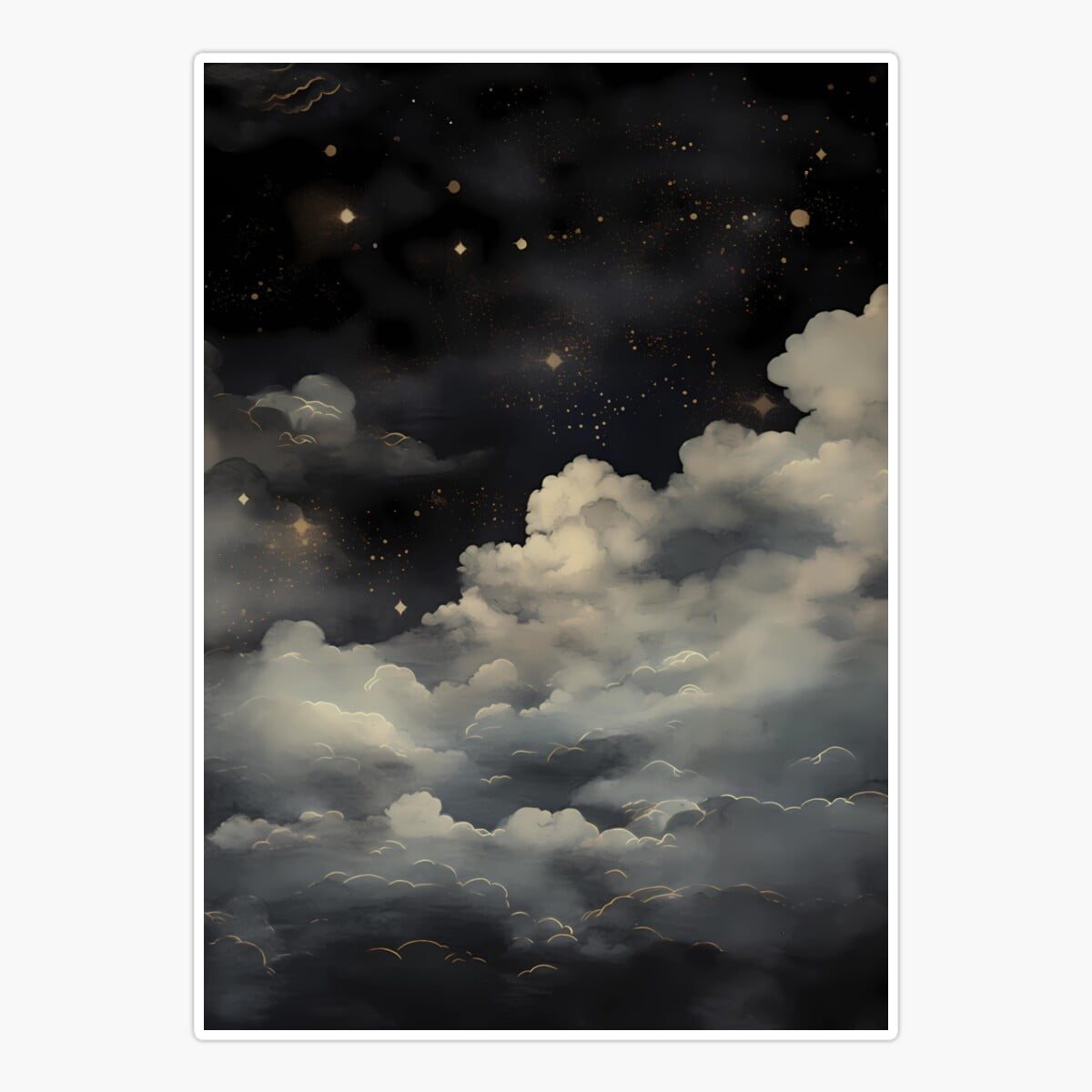 Onim Mystical Clouds Dark Academia Gothic Cottagecore Decor Sticker ...