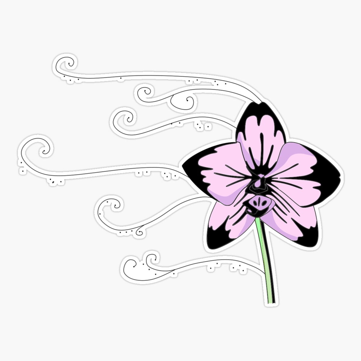 Onim Mystical Orchid Sticker, Phone Decal Water Bottle Stickers Car ...