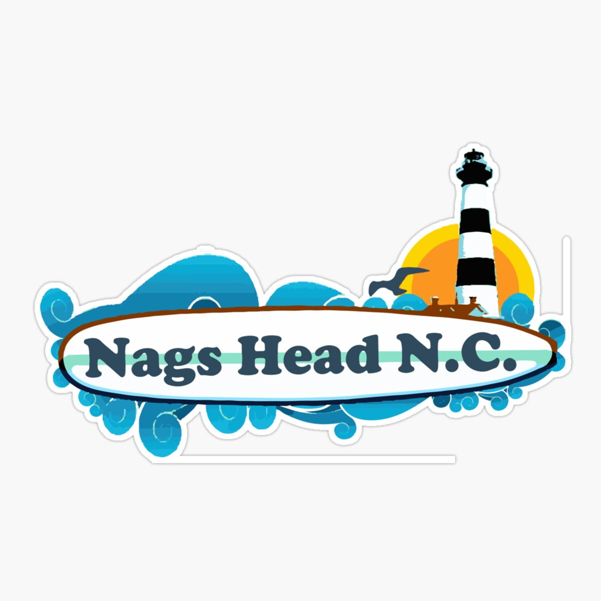 Onim Nags Head - Obx. Sticker, Phone Decal Water Bottle Stickers Car ...