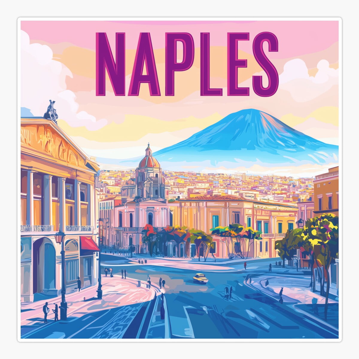 Onim Naples Artwork - Stunning Italian Cityscape, Historic Naples Wall ...