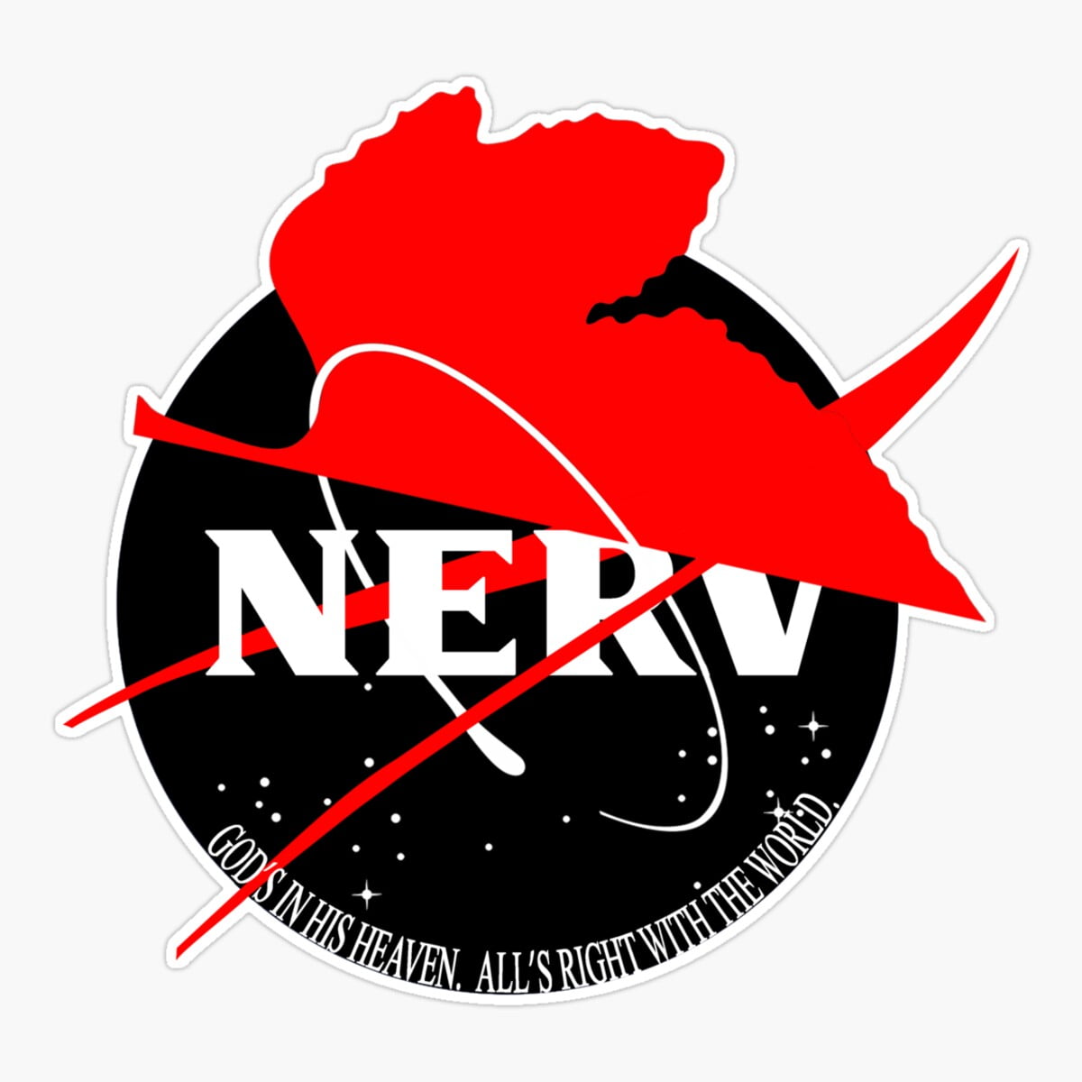 Onim Nasa X Nerv Dark Sticker, Phone Decal Water Bottle Stickers Car ...