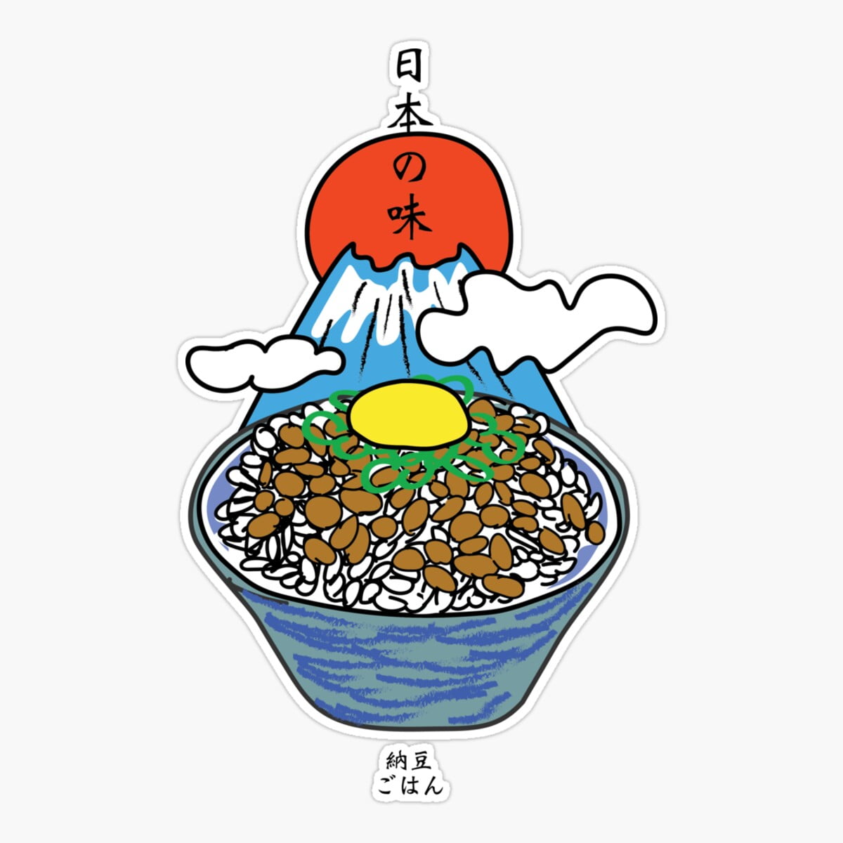 Onim Natto, The King Of The Flavor Sticker, Phone Decal Water Bottle ...