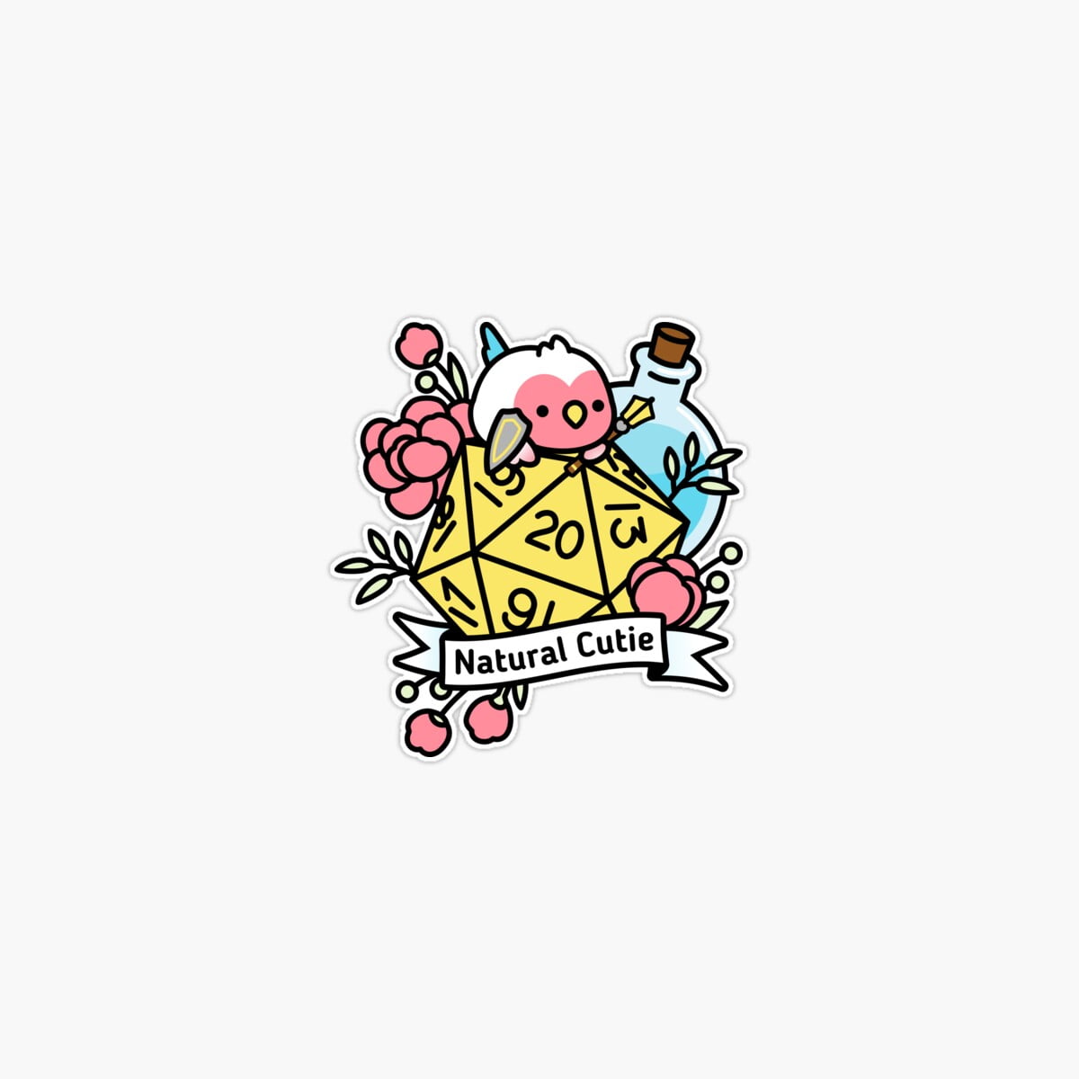 Onim Natural Cutie D20 Dungeons and Dragons Cody Sticker - Walmart.com