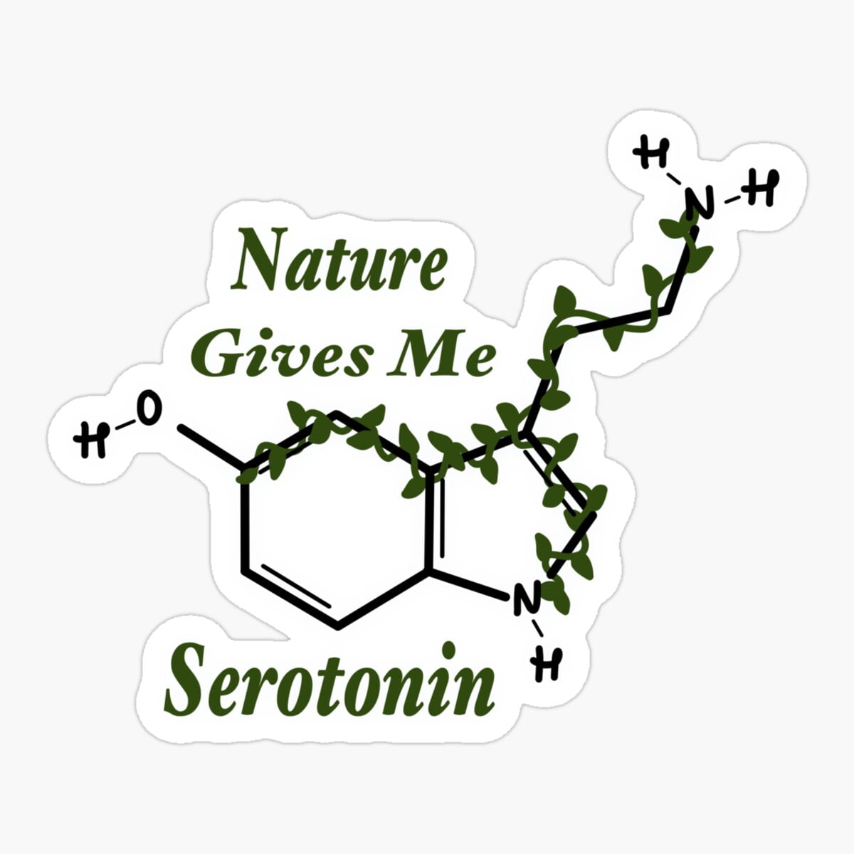 Onim Nature Gives Me Serotonin Sticker, Phone Decal Water Bottle ...