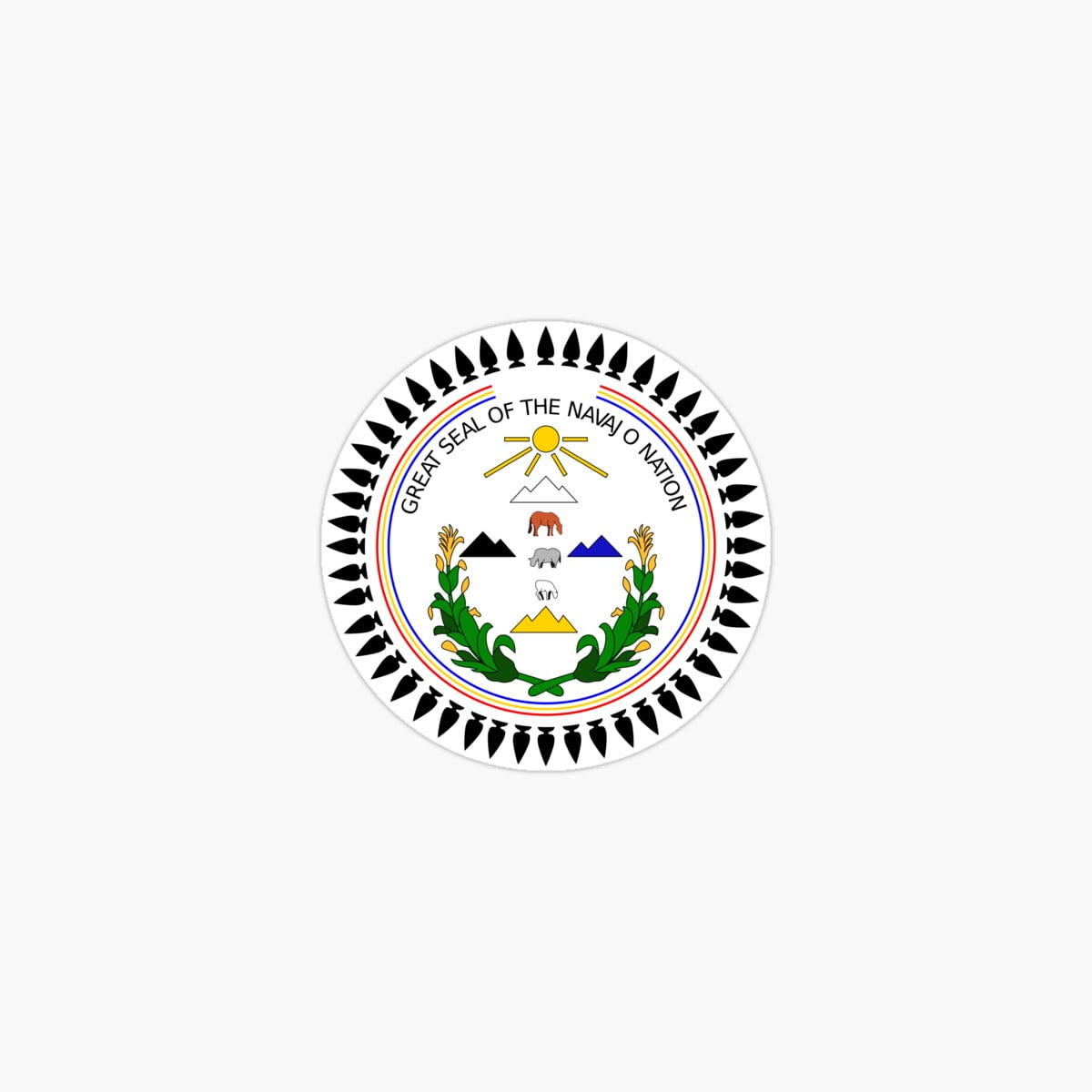 Onim Navajo Nation Great Seal Sticker, Phone Decal Water Bottle ...