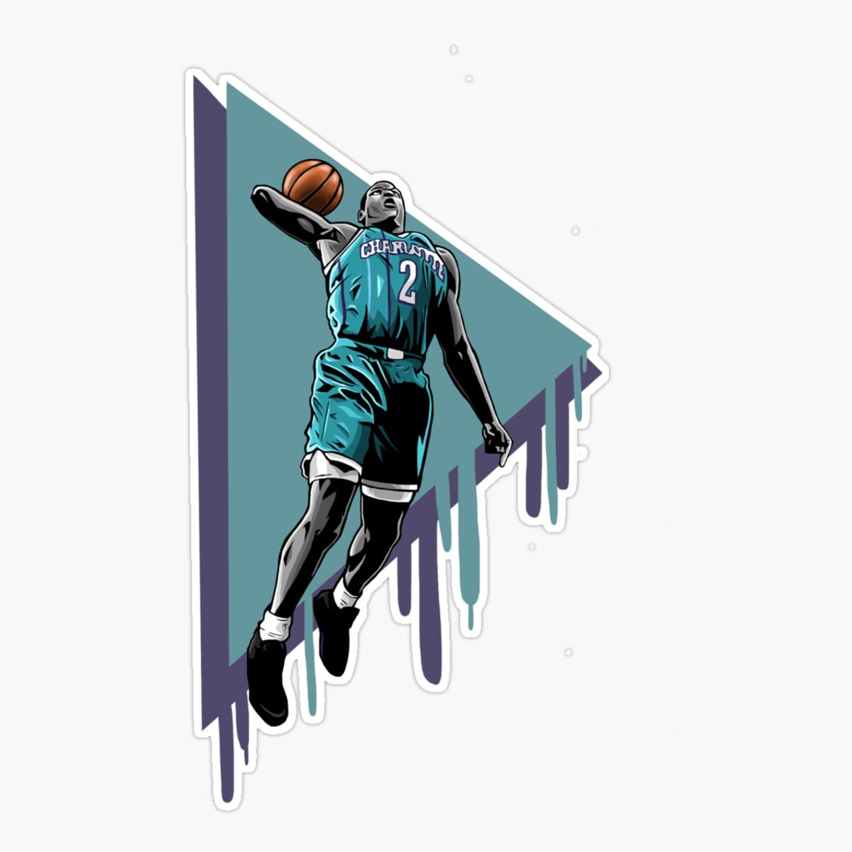 Onim Nba Legends Larry Johnson Sticker, Phone Decal Water Bottle ...