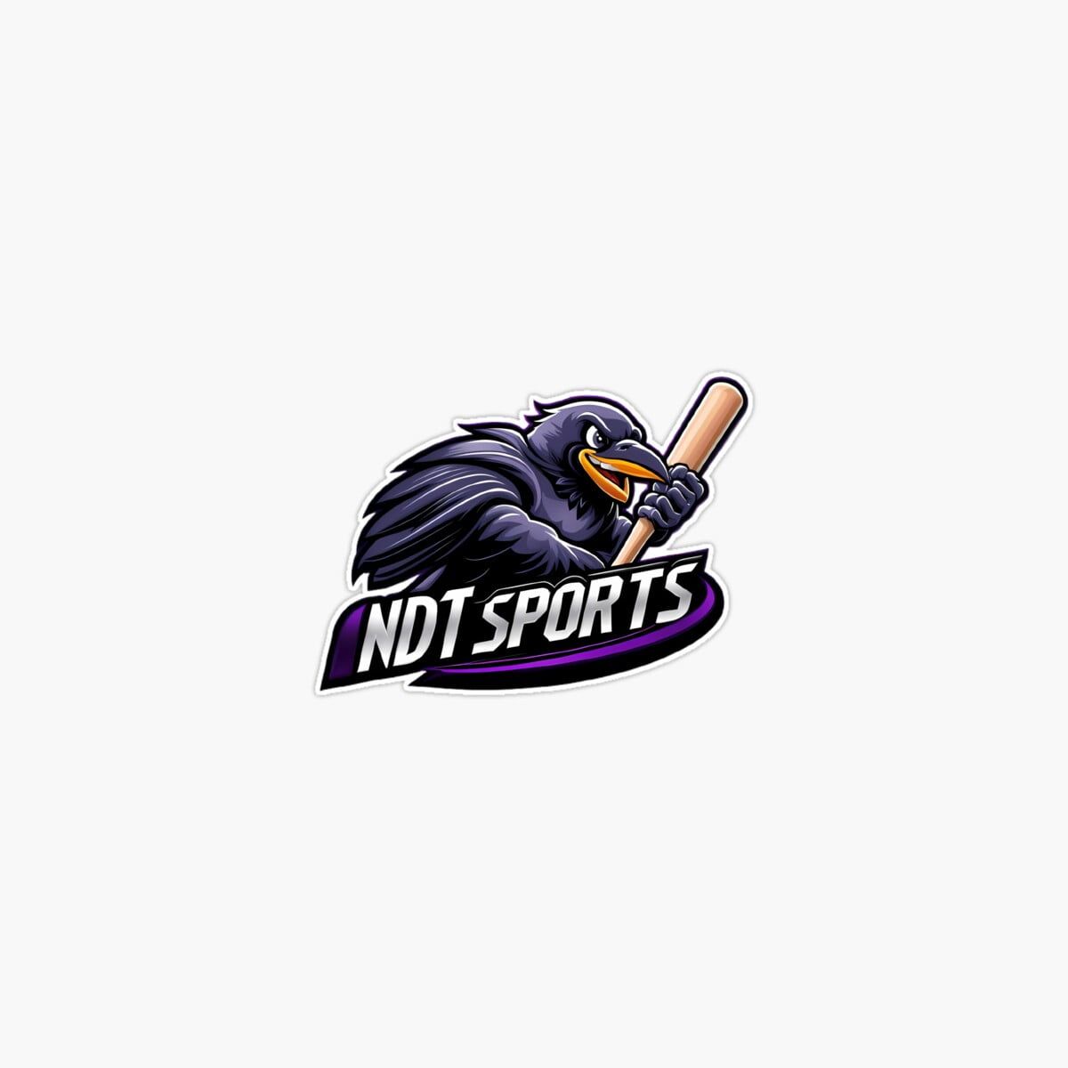 Onim Ndt Sports Logo - Fierce Raven Baseball Sticker, Phone Decal Water ...