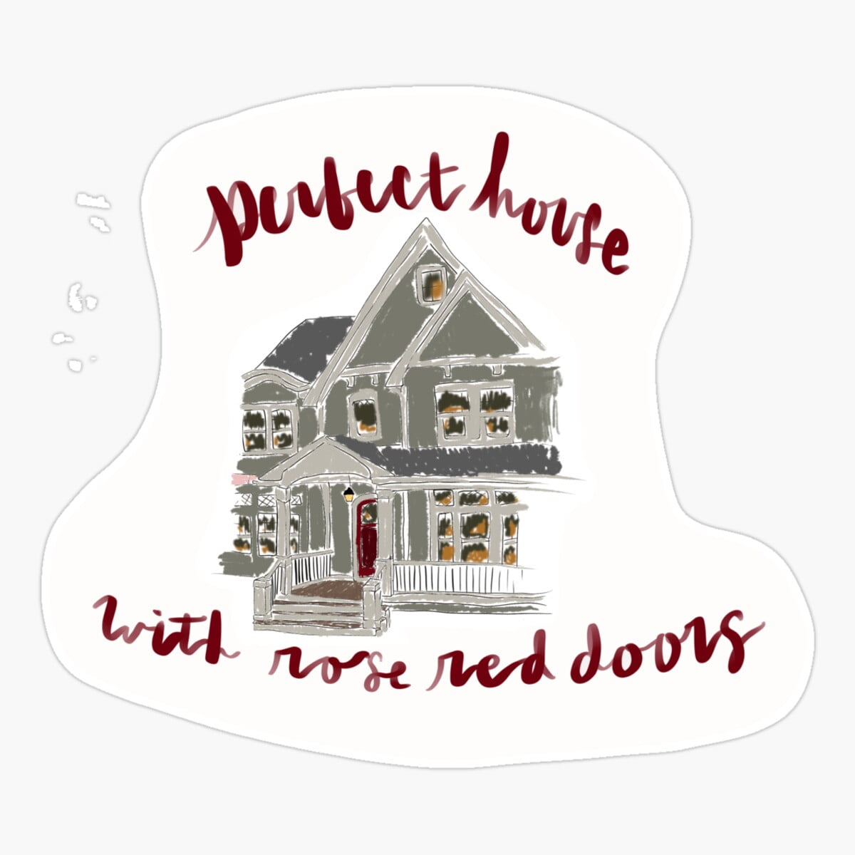 Onim Neck Deep-December “Perfect House With Rose Red Doors” Sticker ...