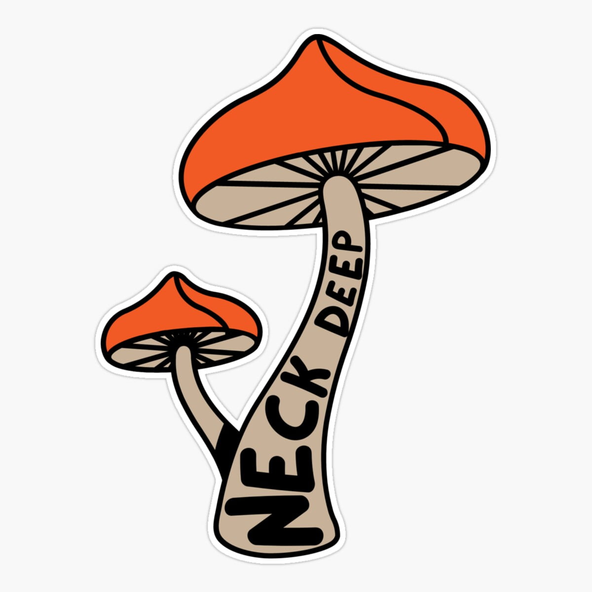 Onim Neck Deep Mushroom Sticker, Phone Decal Water Bottle Stickers Car ...