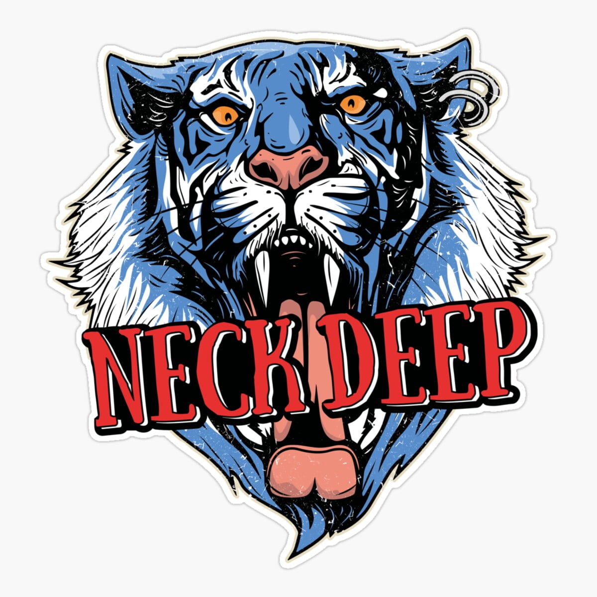 Onim Neck Deep - Tiger Sticker, Phone Decal Water Bottle Stickers Car ...
