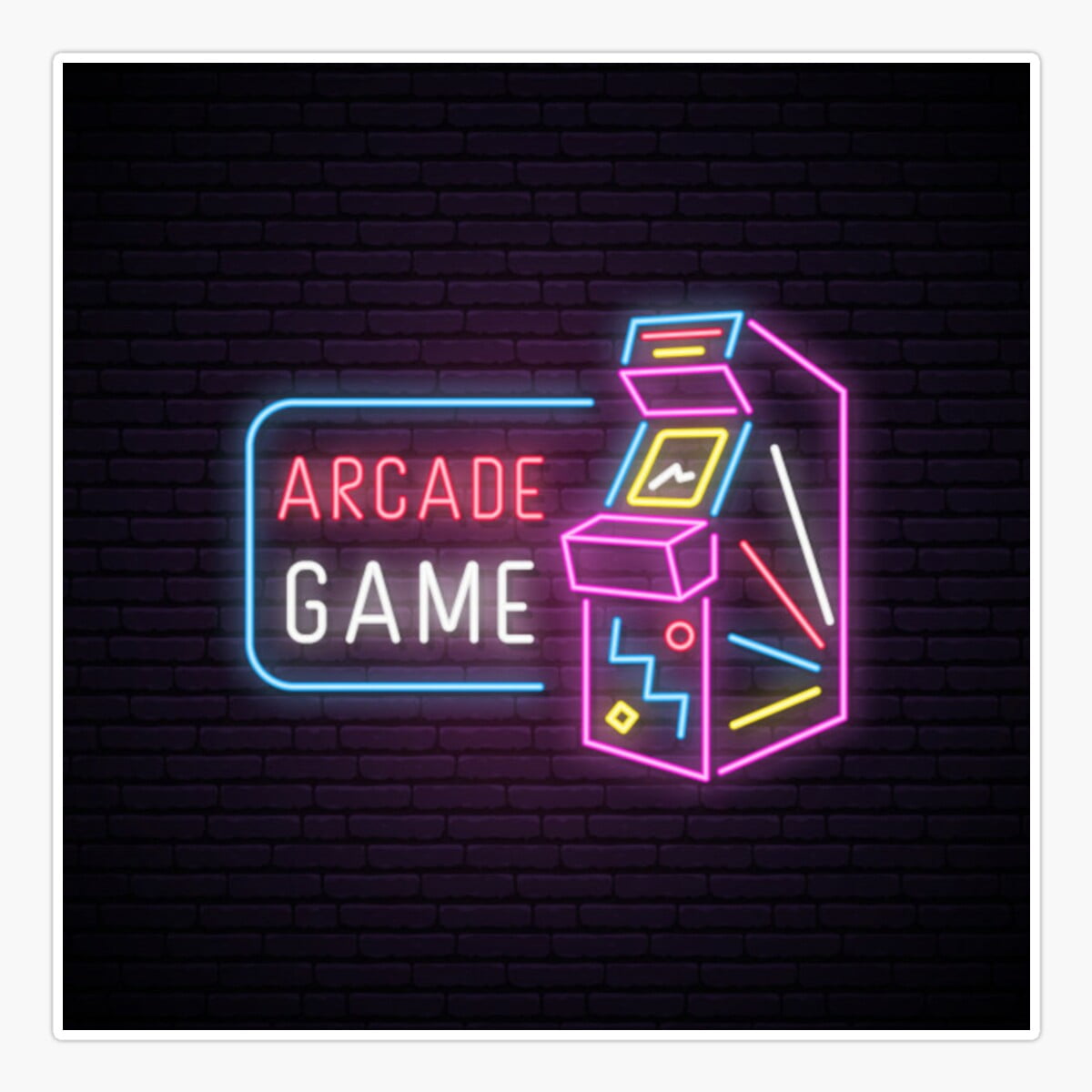 Onim Neon Arcade Machine Game Sticker, Phone Decal Water Bottle Stickers Car Decals, Funny ...