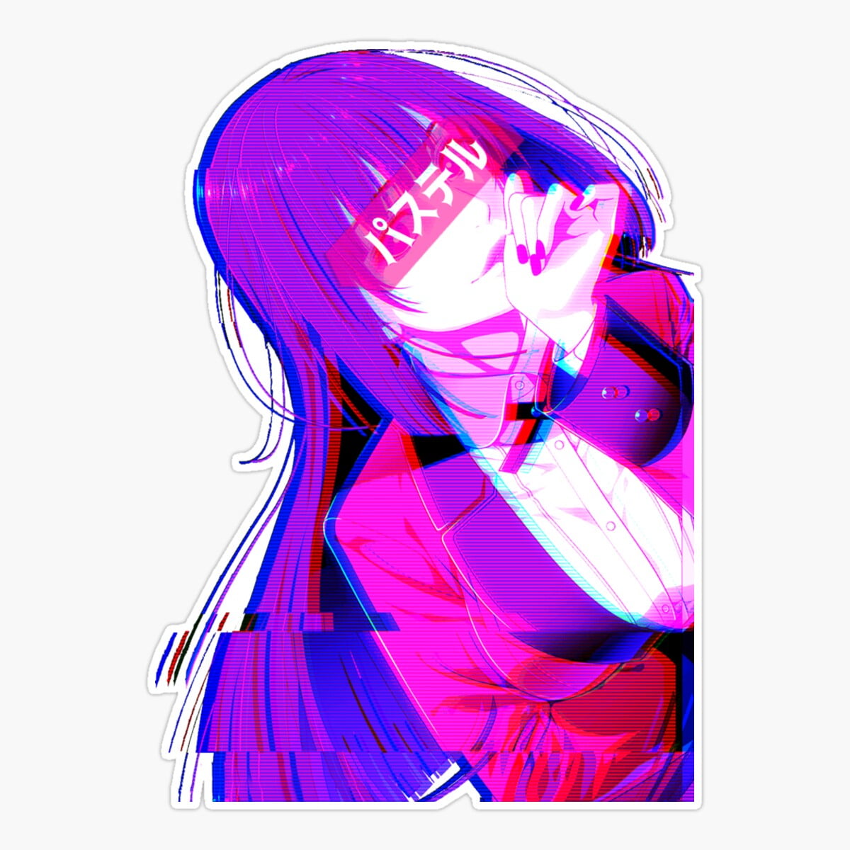 Onim Neon Barney - Aesthetic Cyberpunk Kakegurui Design Sticker, Phone ...