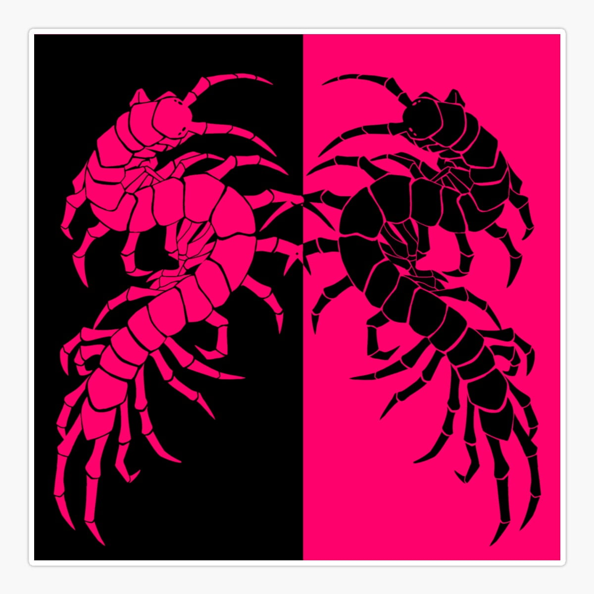 Onim Neon Centipedes Sticker, Phone Decal Water Bottle Stickers Car ...