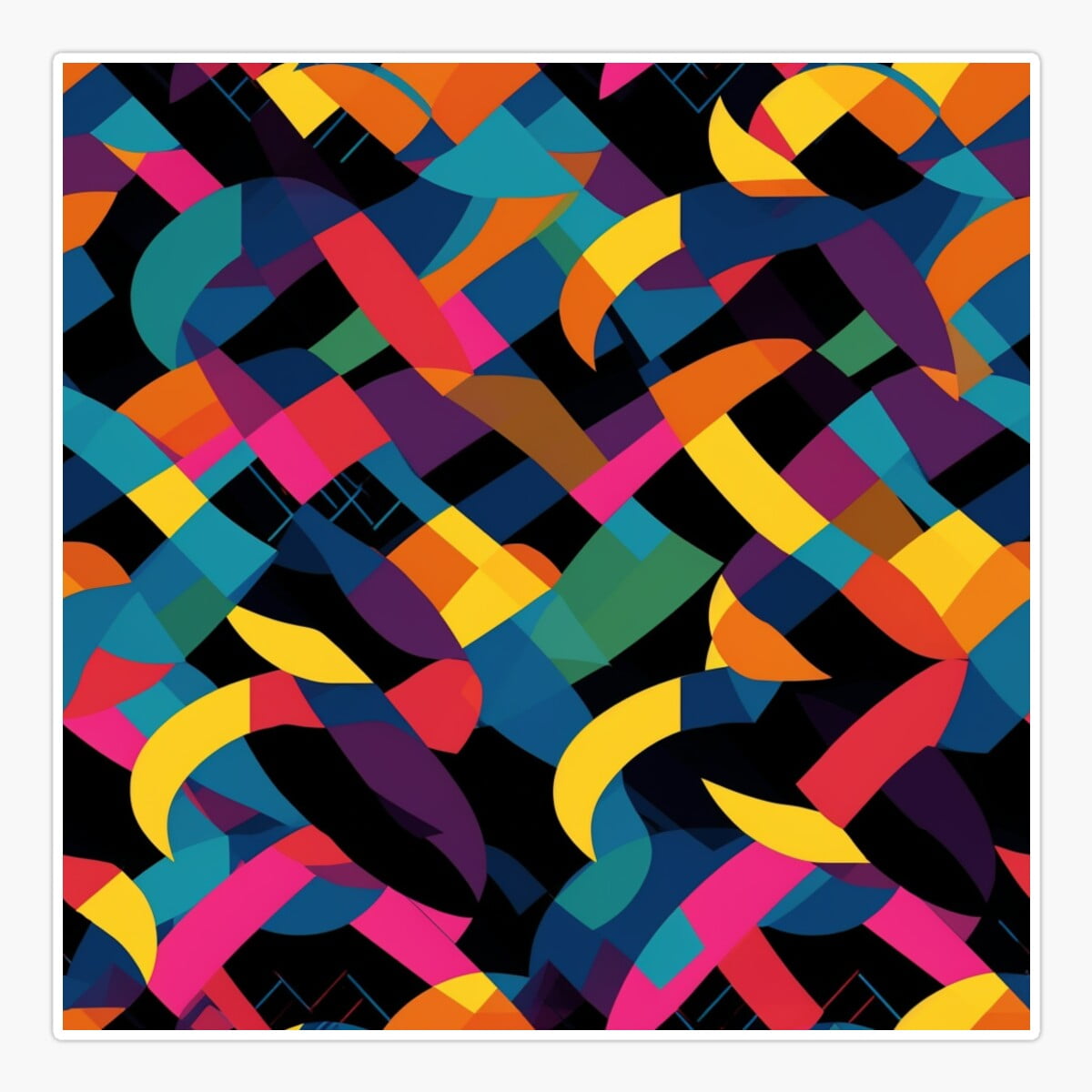 Onim Neon Harajuku Streets Sticker, Phone Decal Water Bottle Stickers ...