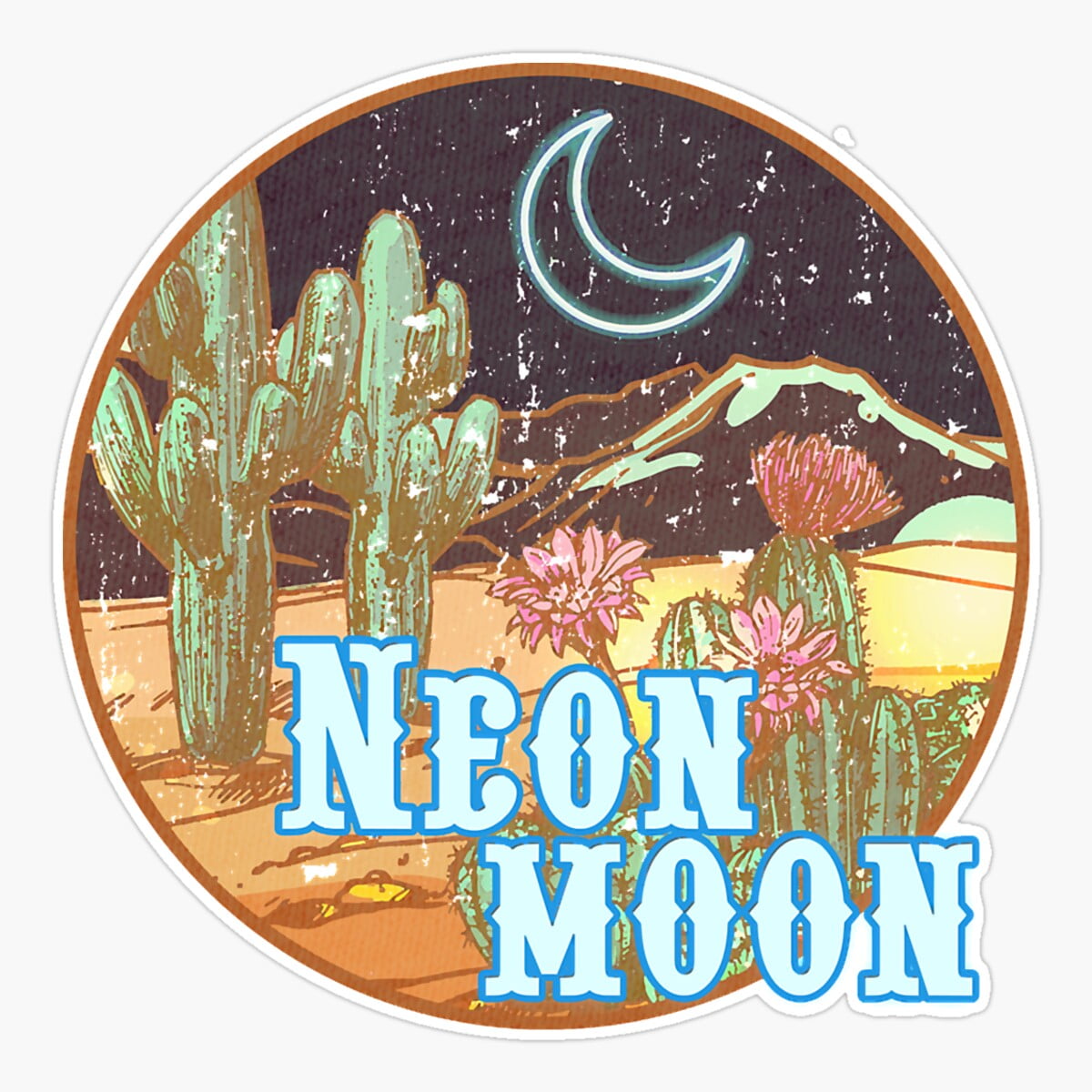 Onim Neon Moon - Brooks N Dunn Tee Sticker, Phone Decal Water Bottle ...