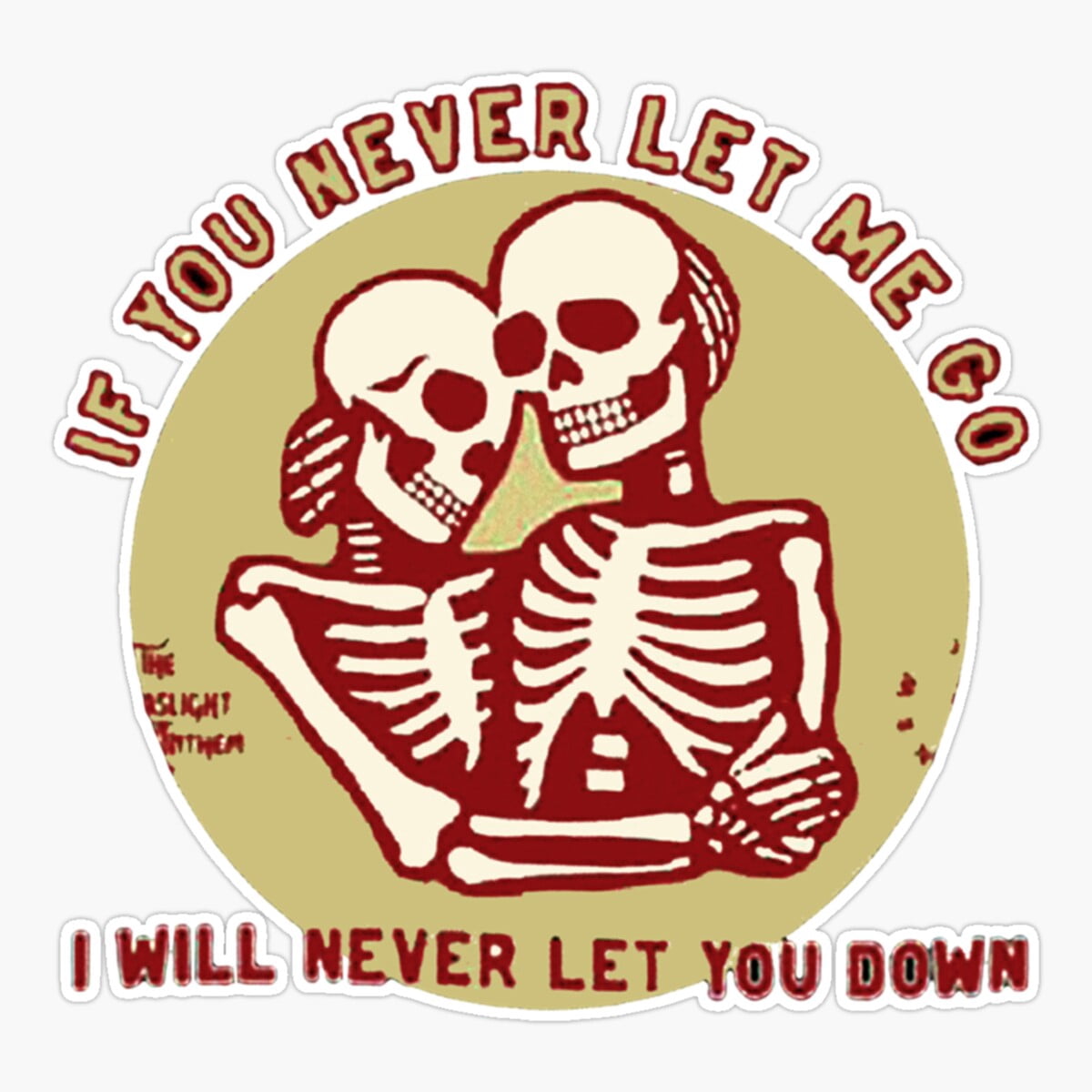 Onim Never Let Me Go, Never Let You Down Sticker, Phone Decal Water ...