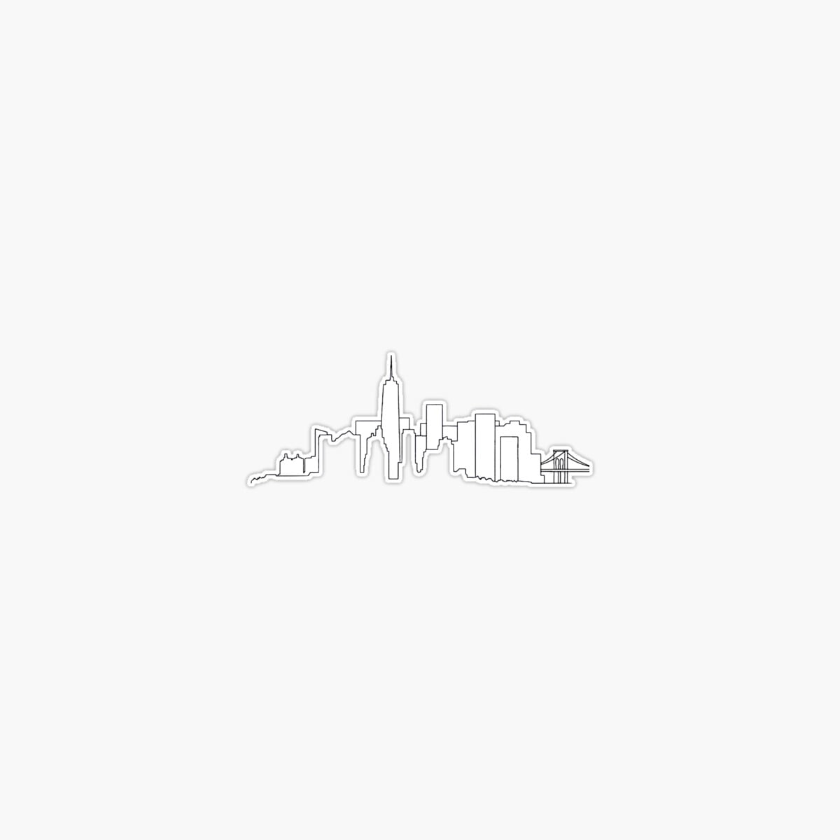Onim New York City Skyline Sticker, Phone Decal Water Bottle Stickers ...