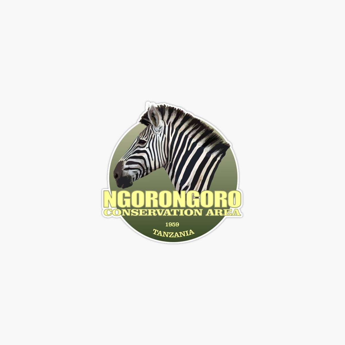 Onim Ngorongoro Conservation Area (Zebra)(Wt2) Sticker, Phone Decal ...