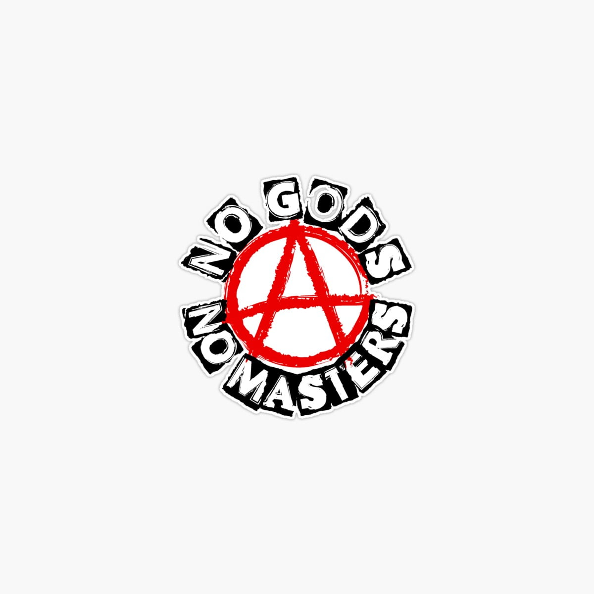 Onim No Gods No Masters Sticker, Phone Decal Water Bottle Stickers Car ...