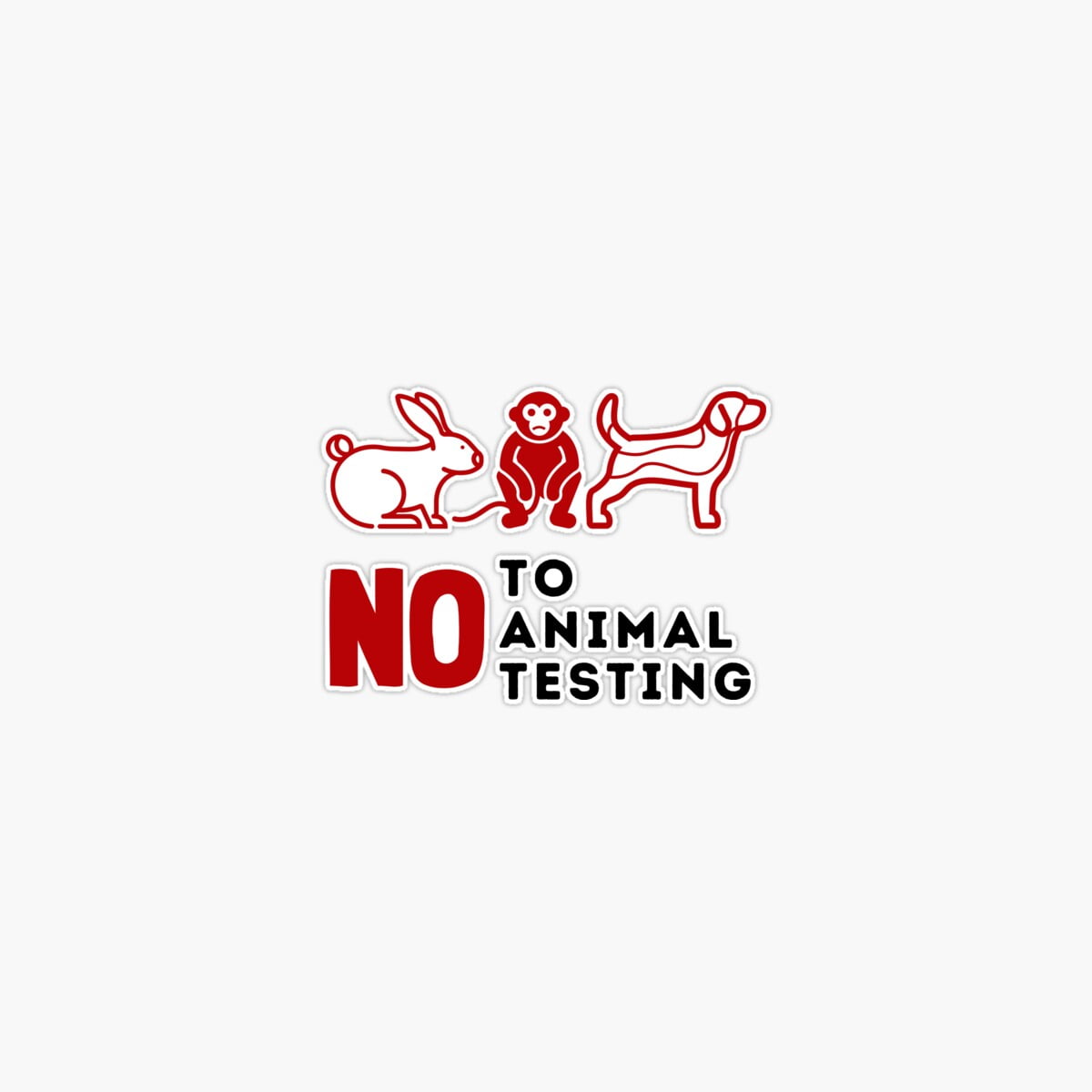 Onim No To Animal Testing Sticker, Phone Decal Water Bottle Stickers ...