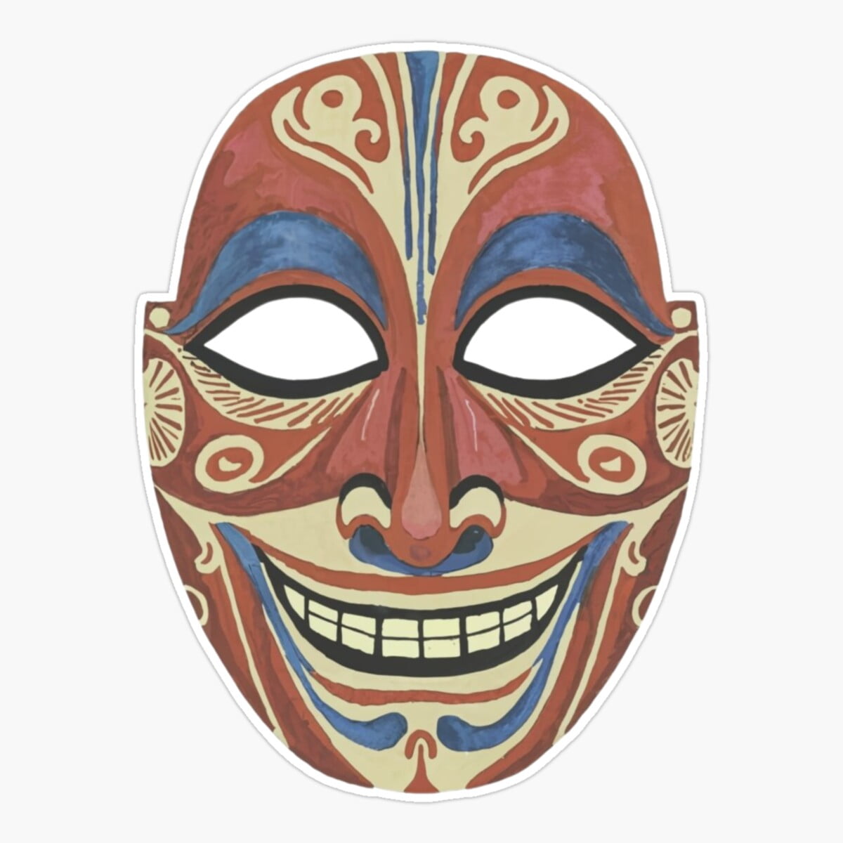 Onim Noh Mask - Japanese Traditional Culture Sticker, Phone Decal Water ...