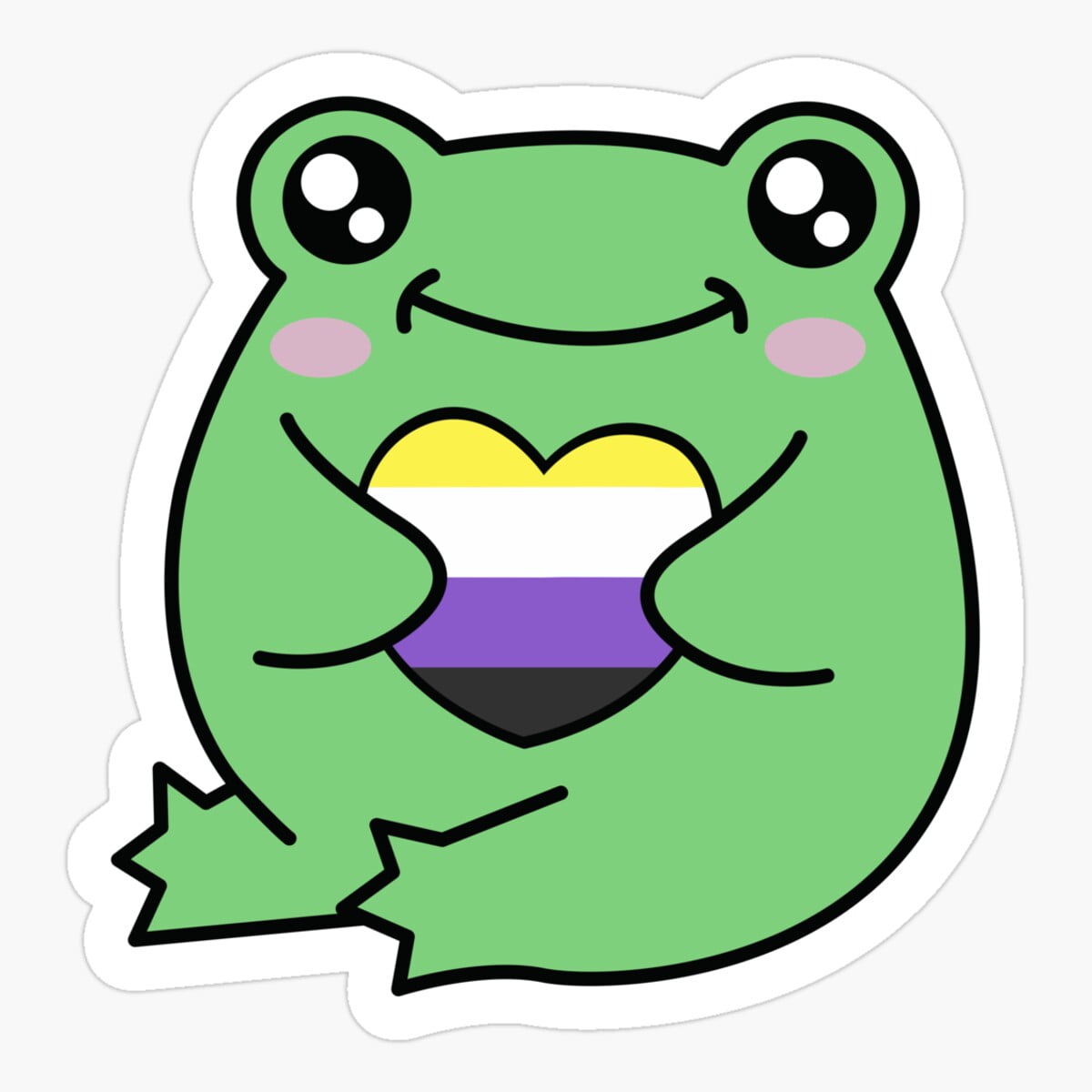 Onim Non-Binary Pride Frog Sticker, Phone Decal Water Bottle Stickers ...