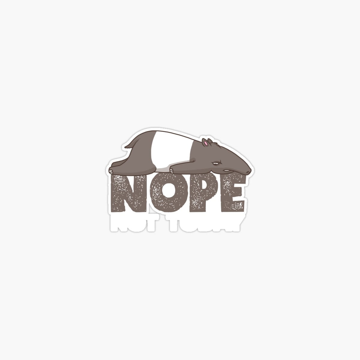 Onim Nope Not Today Sleeping Tapir Animal Sticker, Phone Decal Water ...