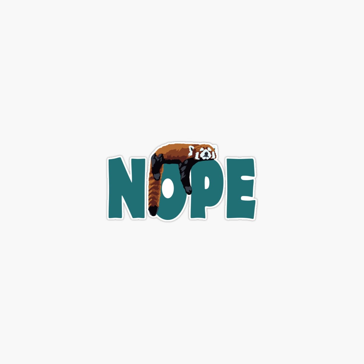 Onim Nope - Red Panda Sticker, Phone Decal Water Bottle Stickers Car ...