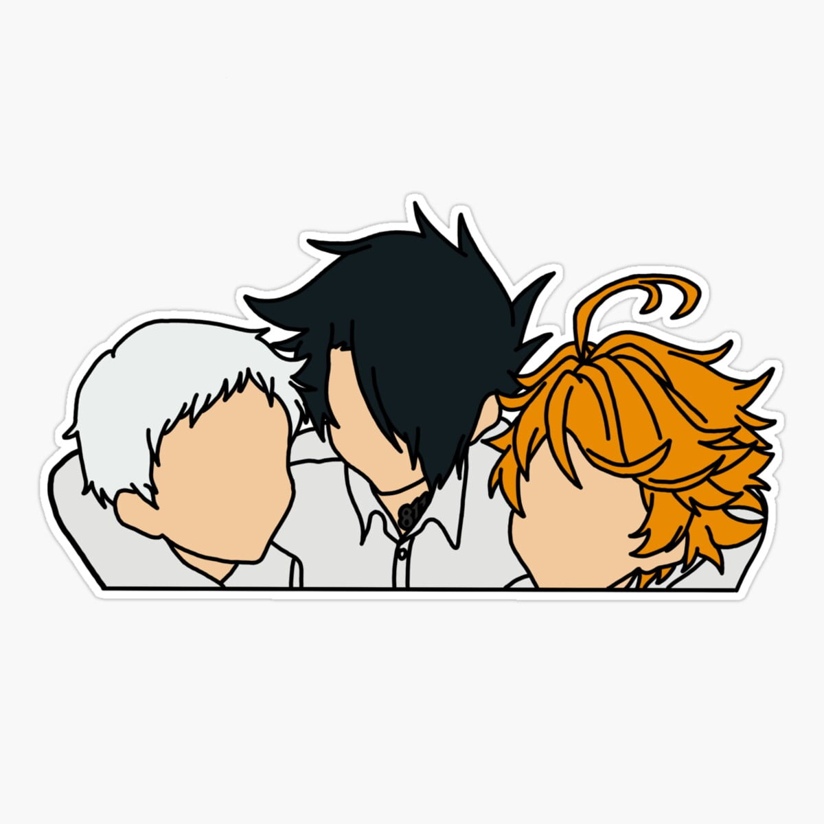Onim Norman, Ray, Emma (From The Promised Neverland) Sticker, Phone ...