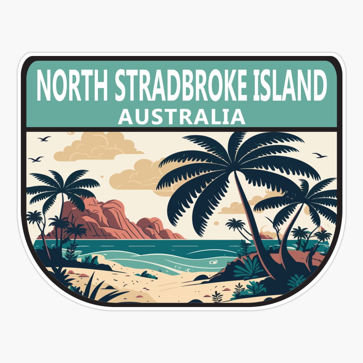 Onim North Stradbroke Island Australia Retro Emblem Sticker, Phone ...