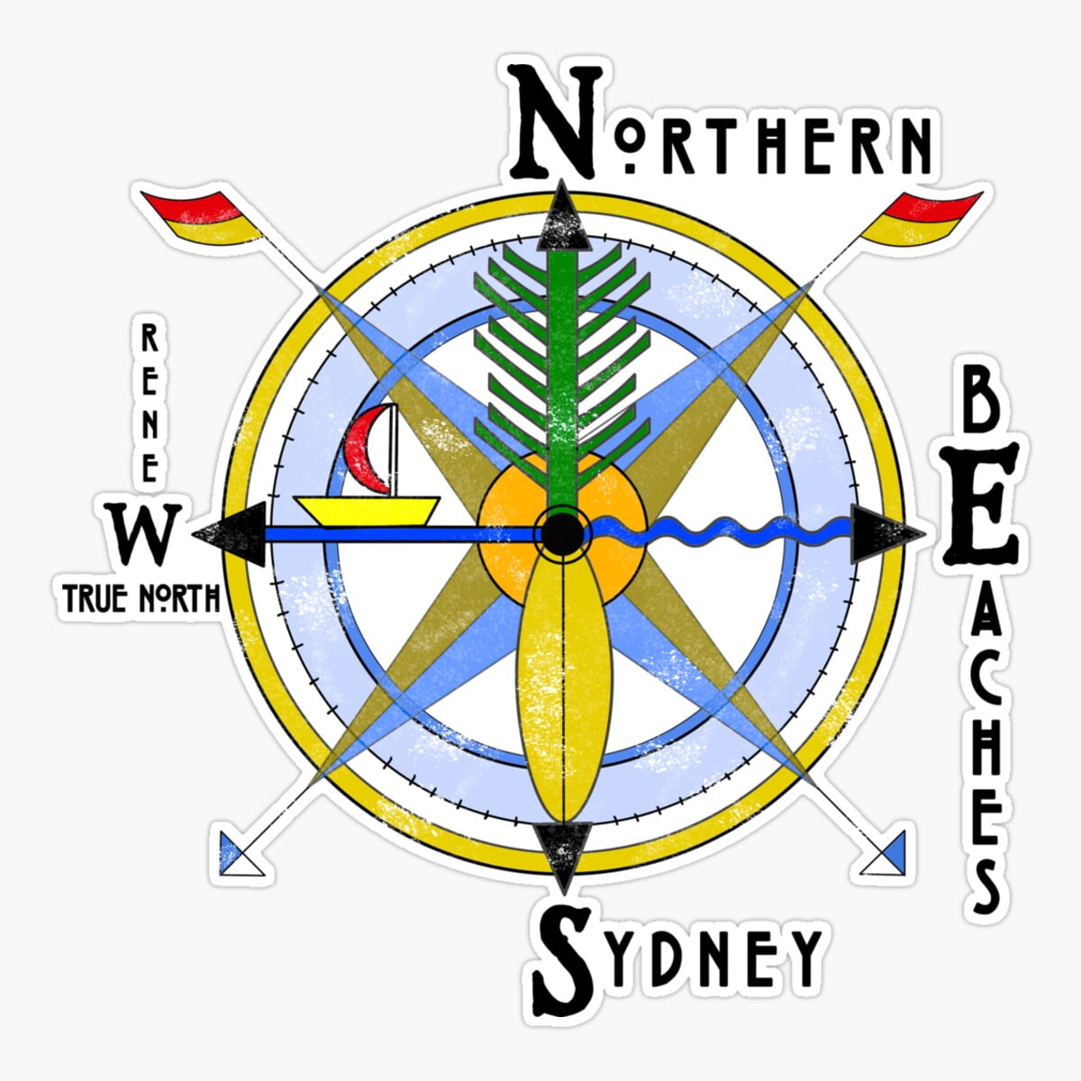 Onim Northern Beaches Sydney Sticker, Phone Decal Water Bottle Stickers ...