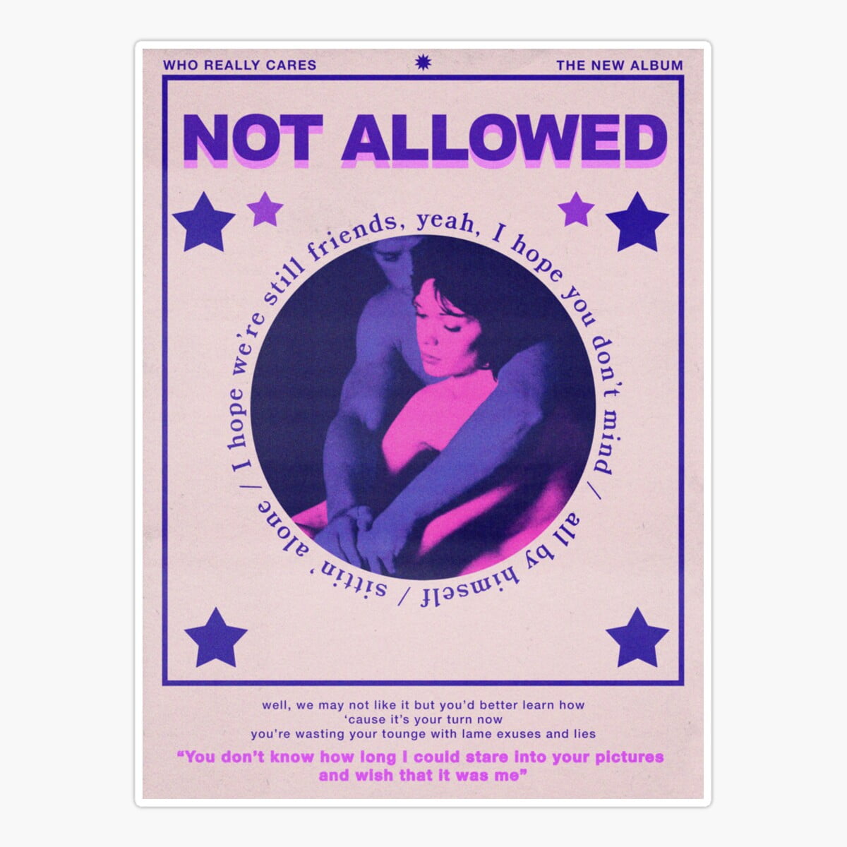 Onim Not Allowed Tv Girl Who Really Cares Sticker, Phone Decal Water ...