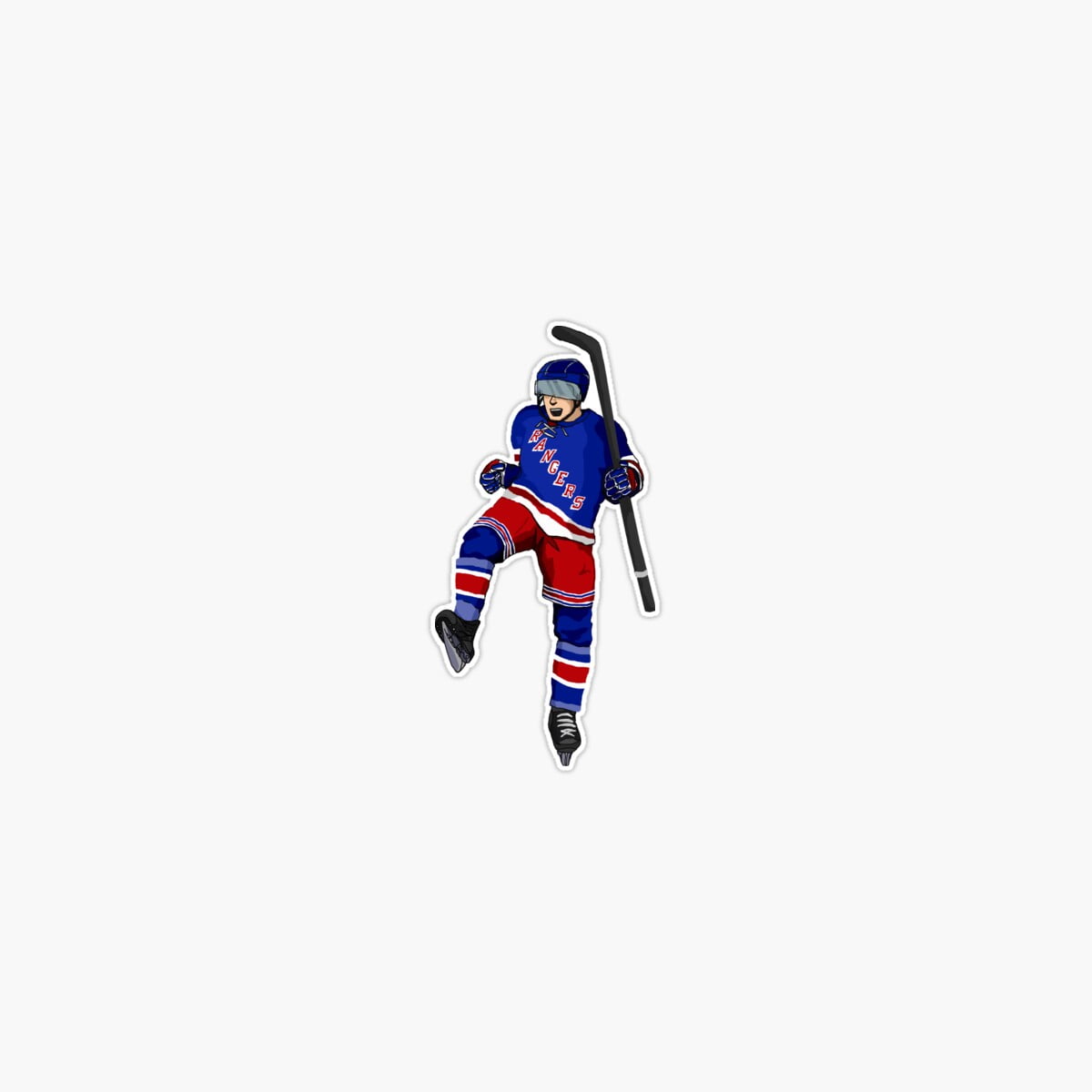 Onim Ny Rangers Hockey Player Sticker, Phone Decal Water Bottle ...